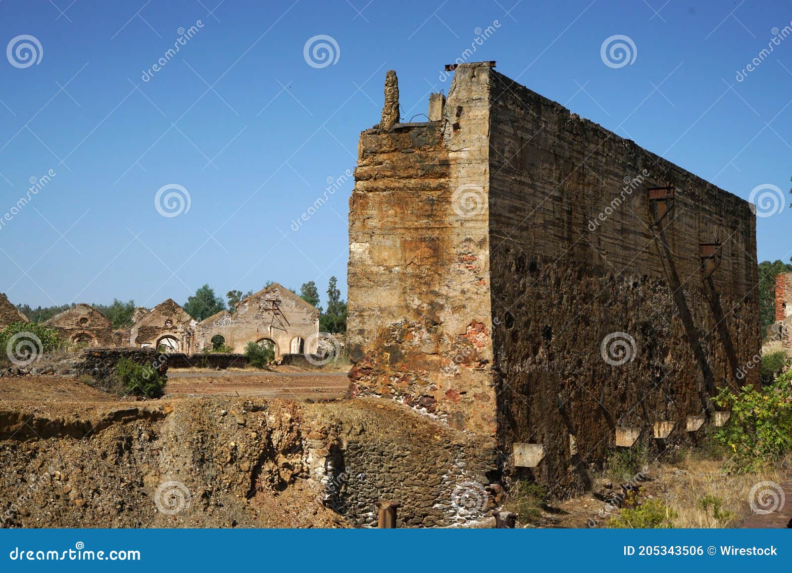 Old Broken Building Ruin in a Field Stock Photo - Image of wall, grass ...