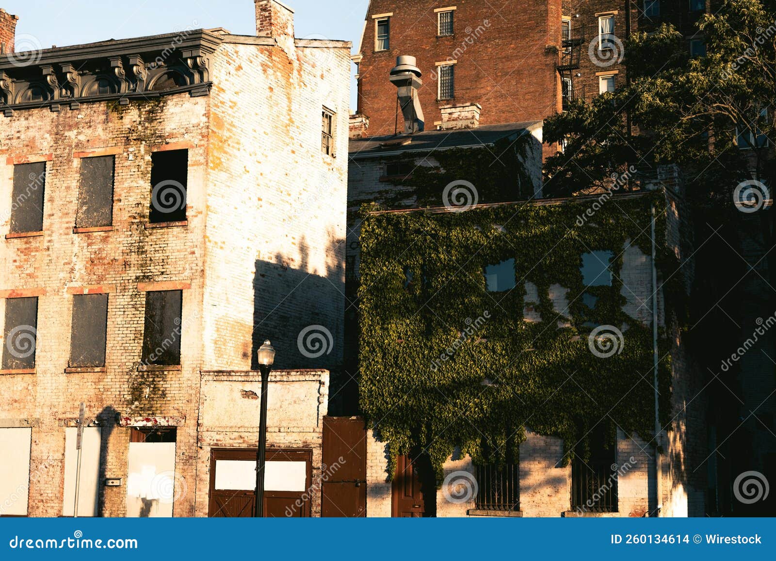 Old Broken Buildings in the Sunlight Stock Photo - Image of ...