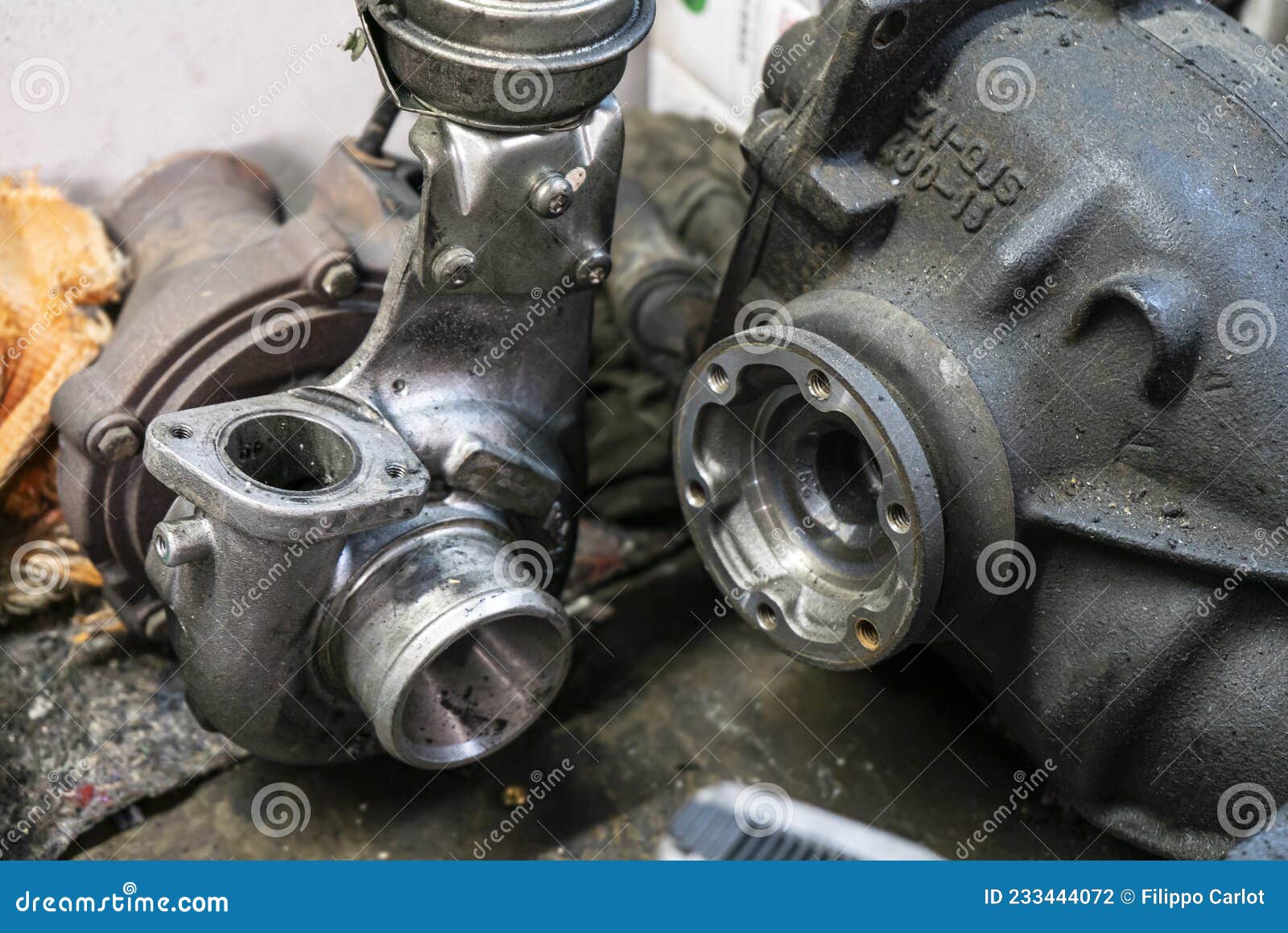 Old Broken Car Engine Turbine Stock Photo - Image of engine, metal ...