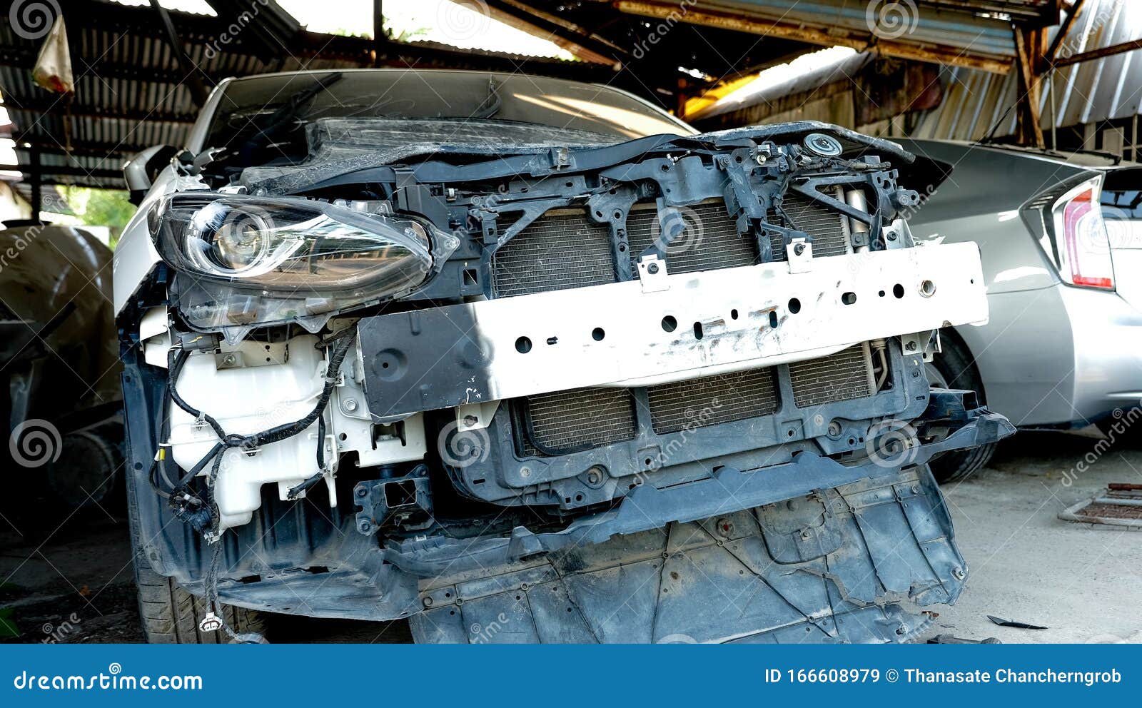 The old broken car stock image. Image of danger, used - 166608979