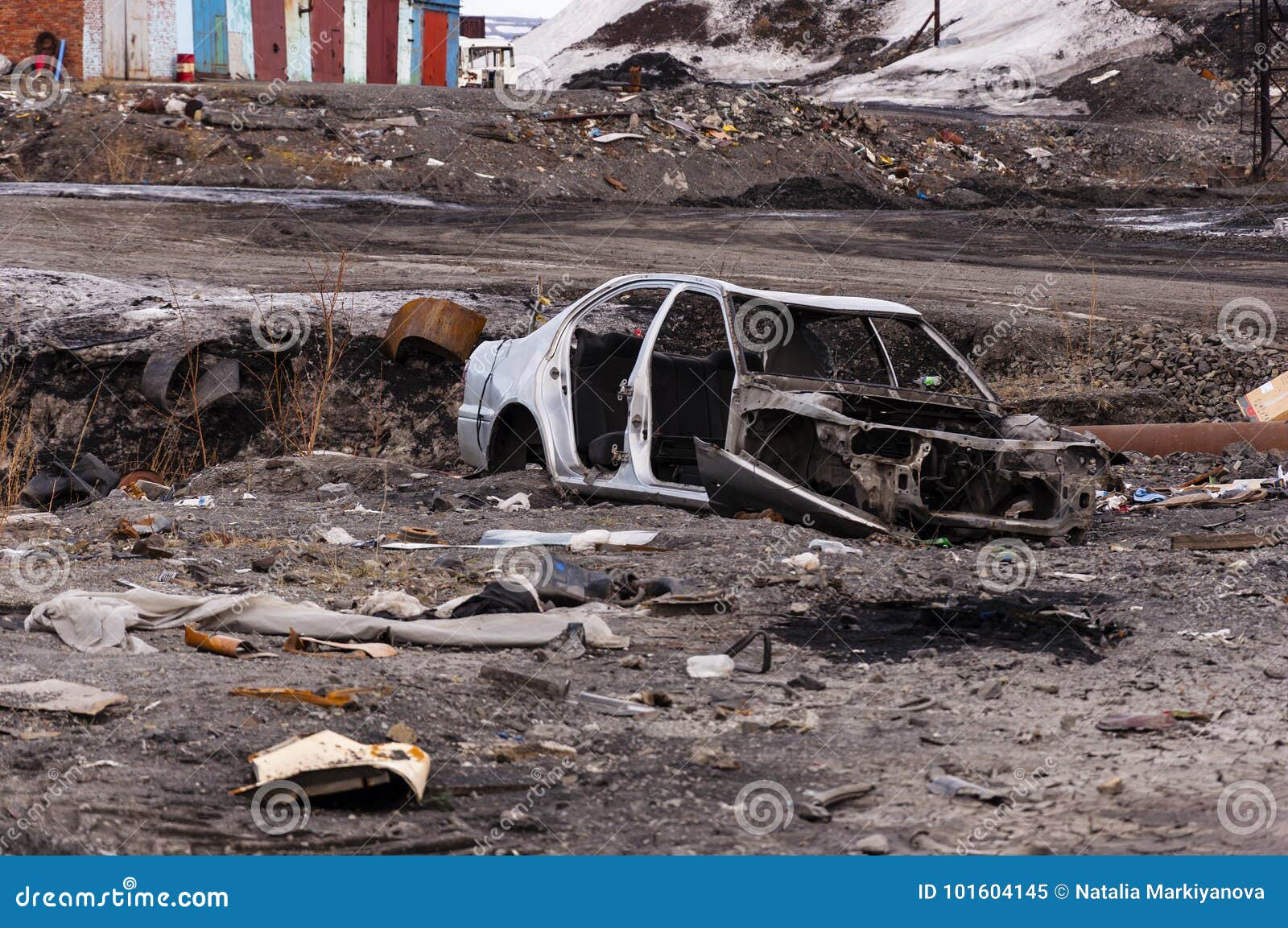 Broken car stock image. Image of dump, pollution, metal - 101604145