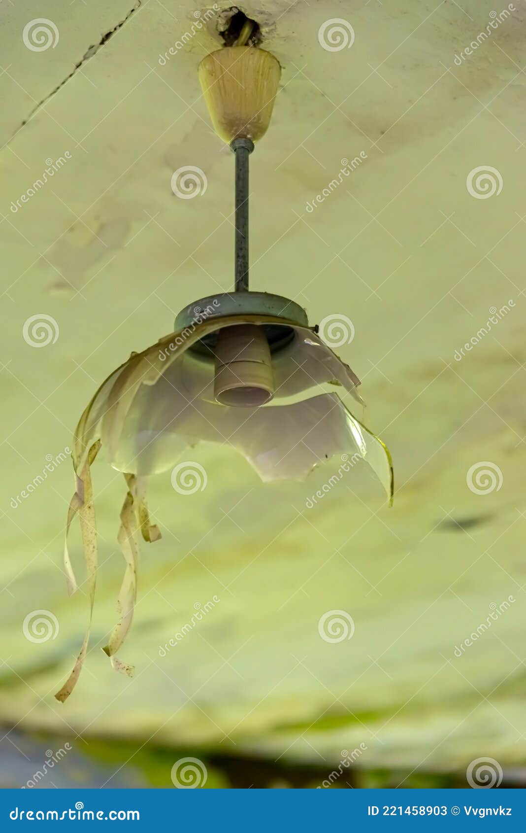 Old Broken Ceiling Light for Electric Lighting Inside a Soviet-era ...