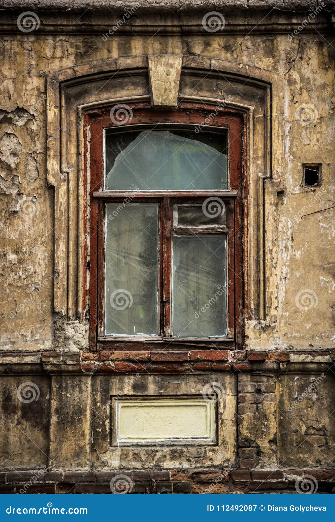 Old Broken Dirty Window in the Old House. Window in Abandoned Old House ...