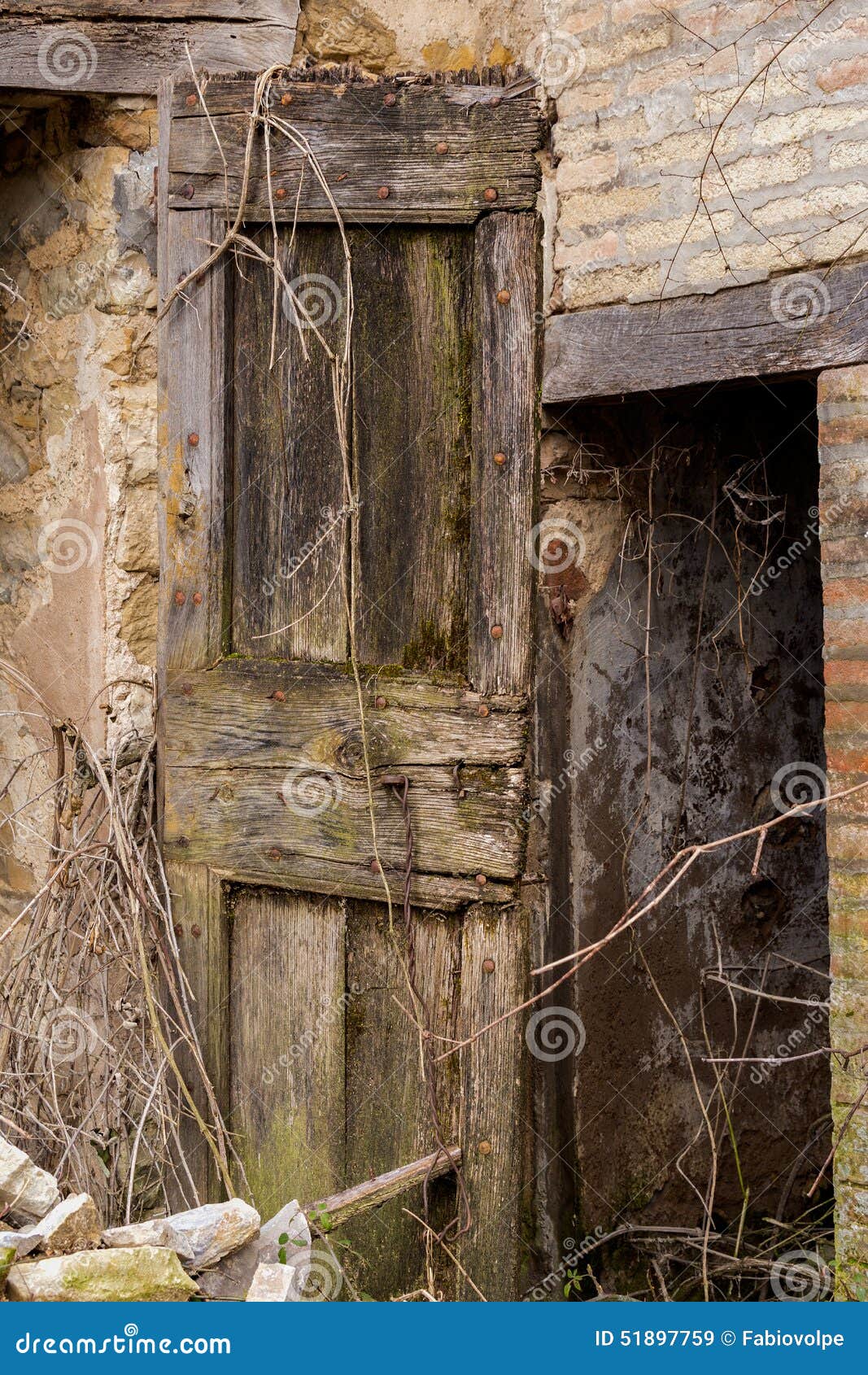 Old broken door stock image. Image of dark, construction - 51897759