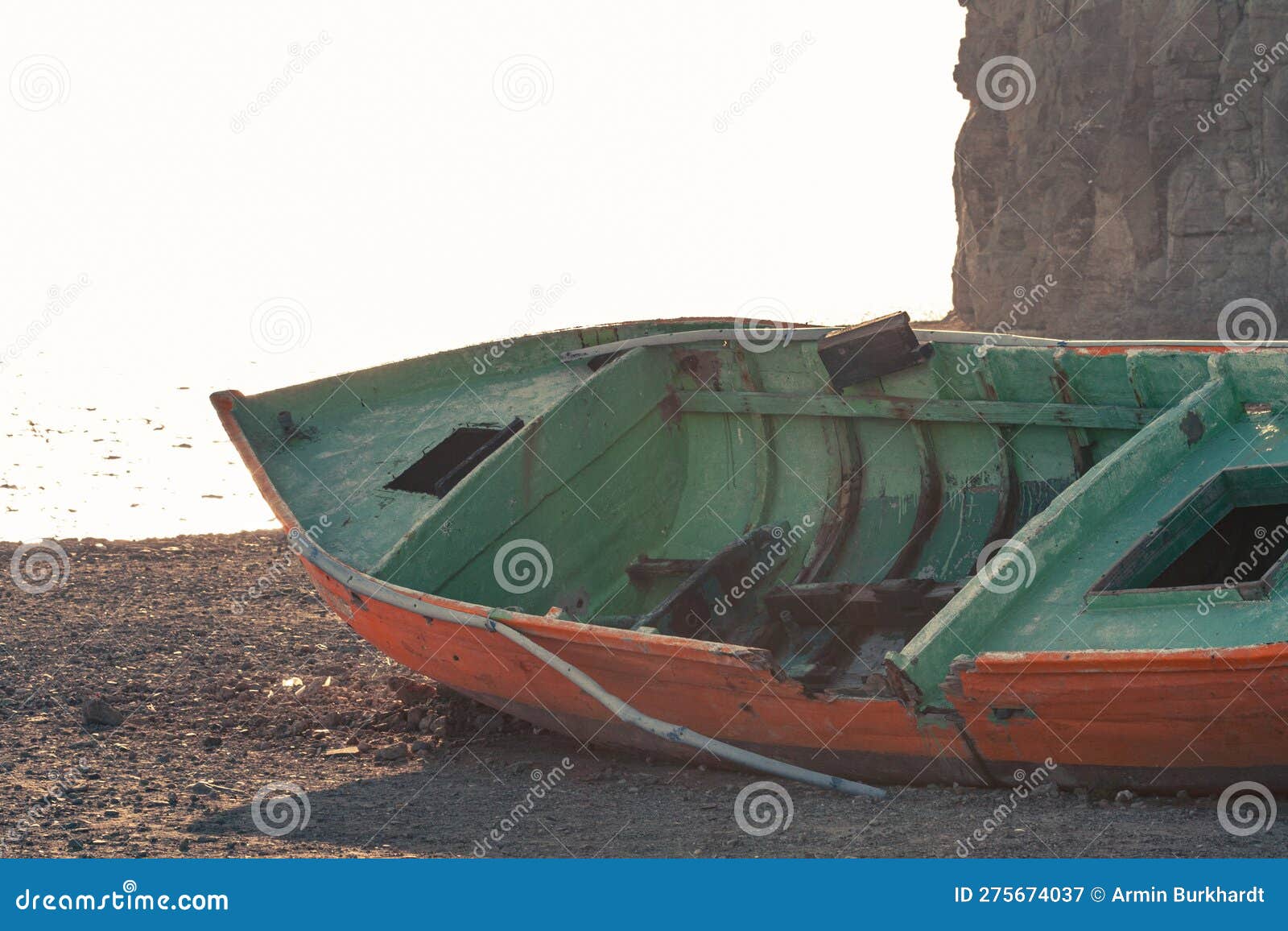 Old Broken Down Rowboat on the Beach Stock Image - Image of flotsam ...