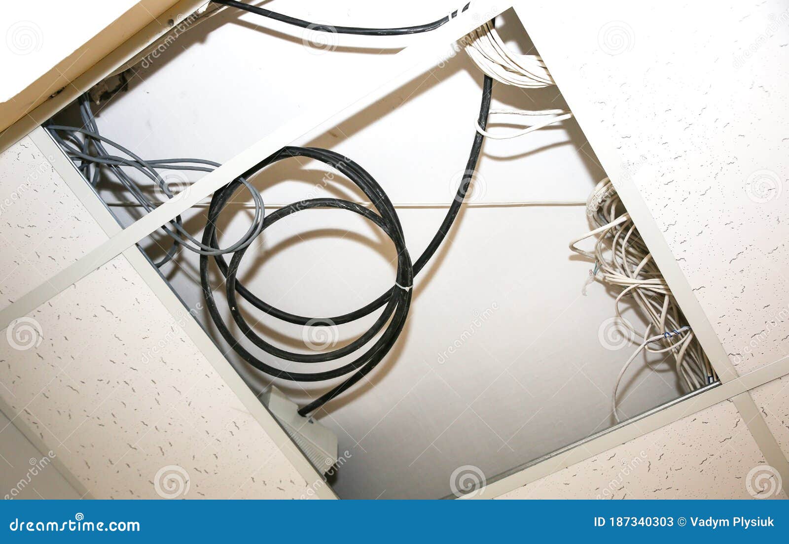 Old Broken Electrical Wiring. Repair Works Stock Image - Image of house ...