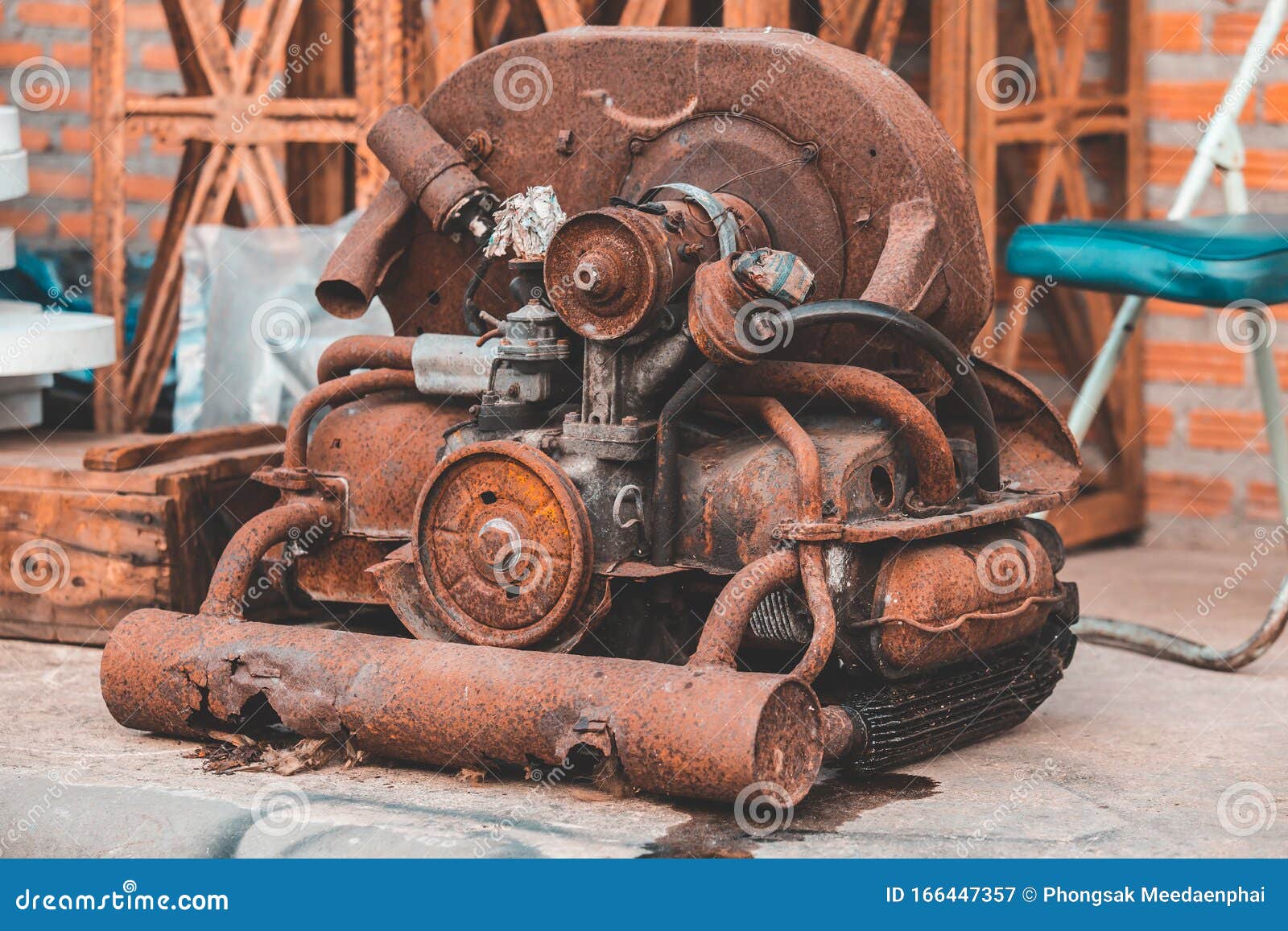 Old Broken Engine with Rusty. Stock Image - Image of device, automobile ...