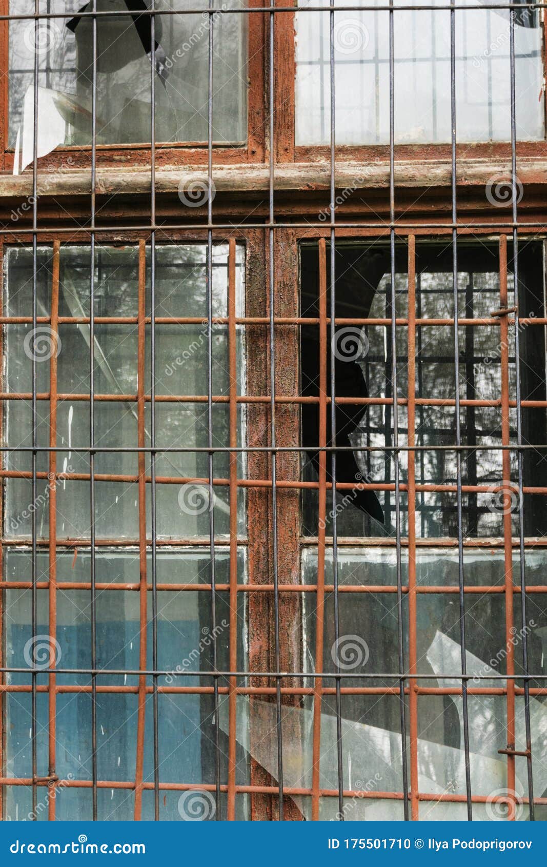 Old Broken Glass and Windows after the War in an Abandoned House Stock ...