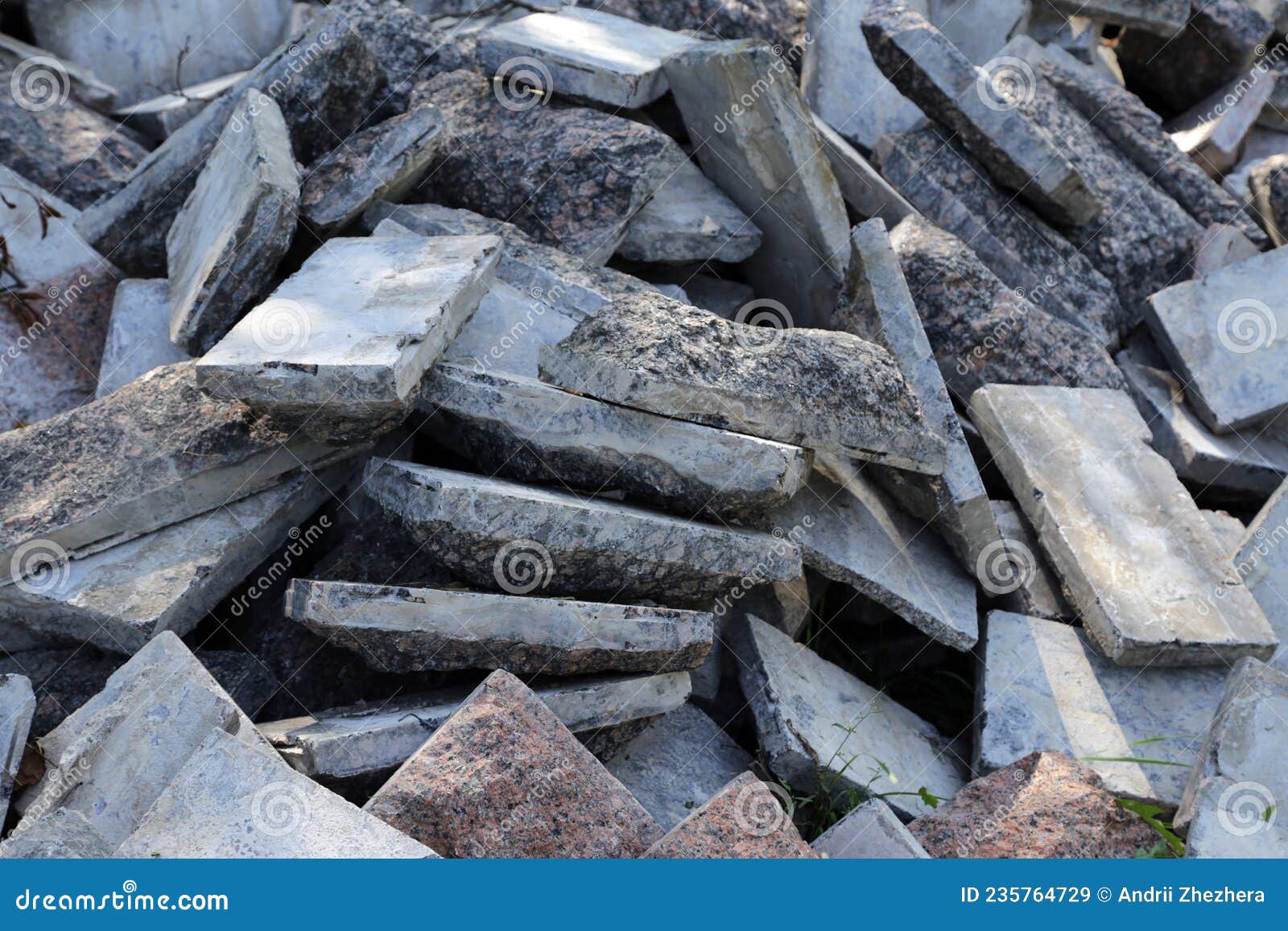 Old Broken Granite Slabs, Pavement Construction Background Stock Image ...