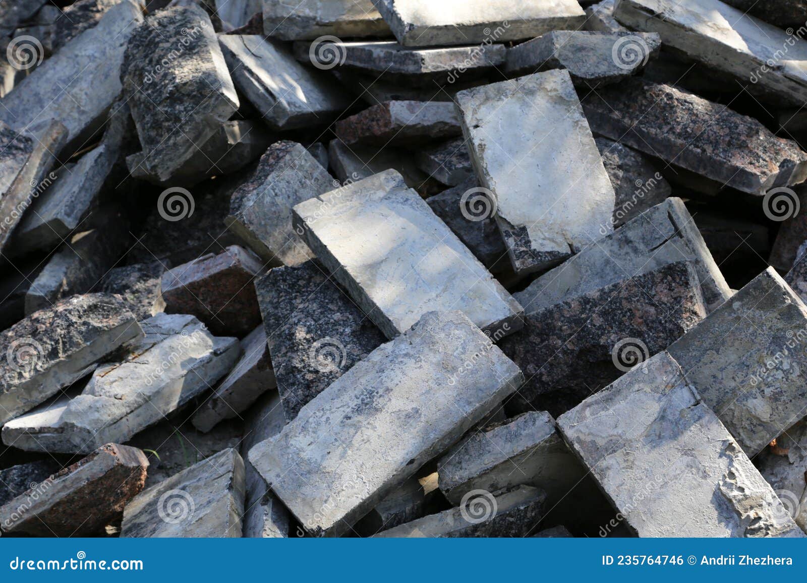 Old Broken Granite Slabs, Pavement Construction Background Stock Photo ...