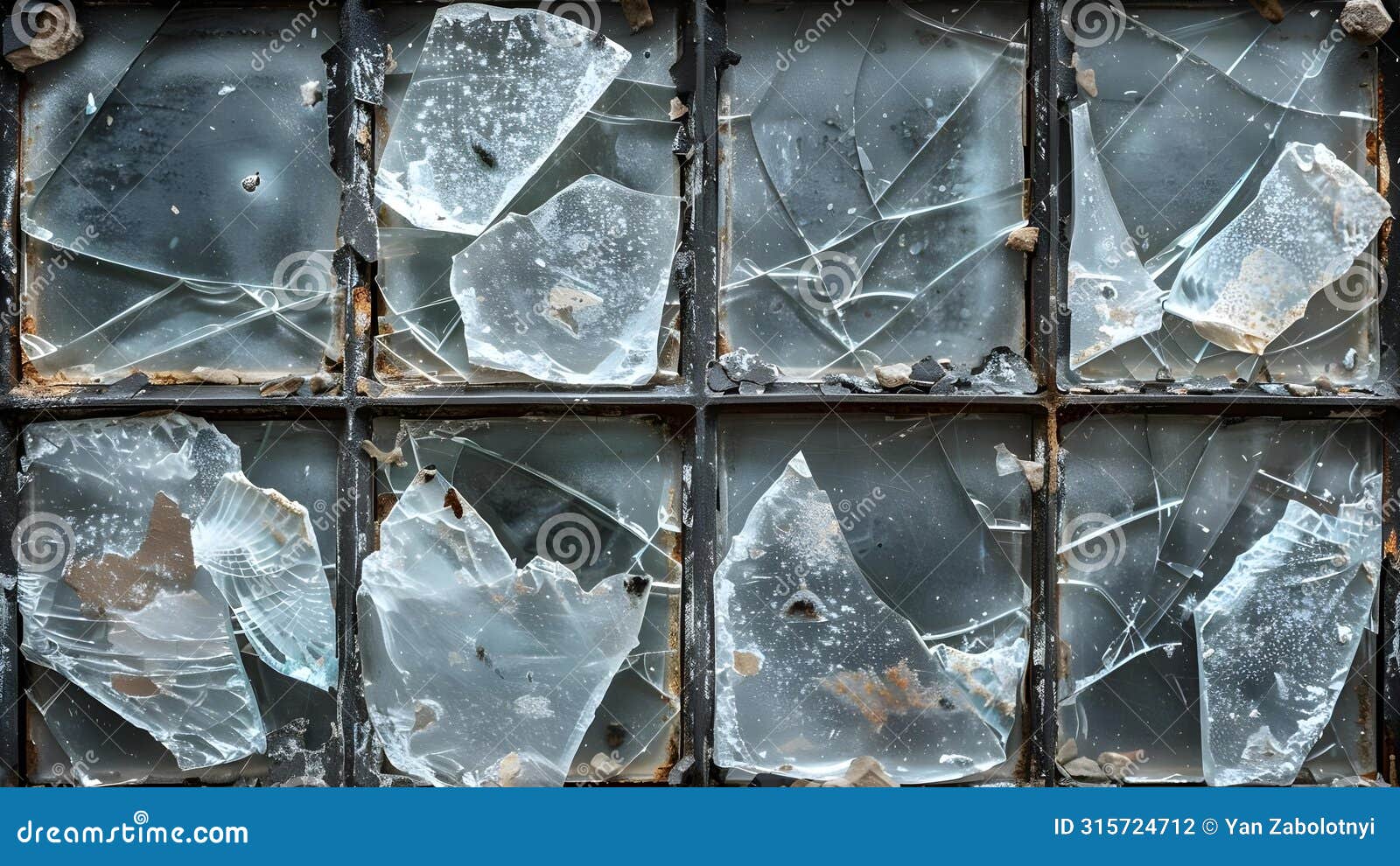 Old Broken Gray Windows with Grunge Glass Background Artistic Tools ...