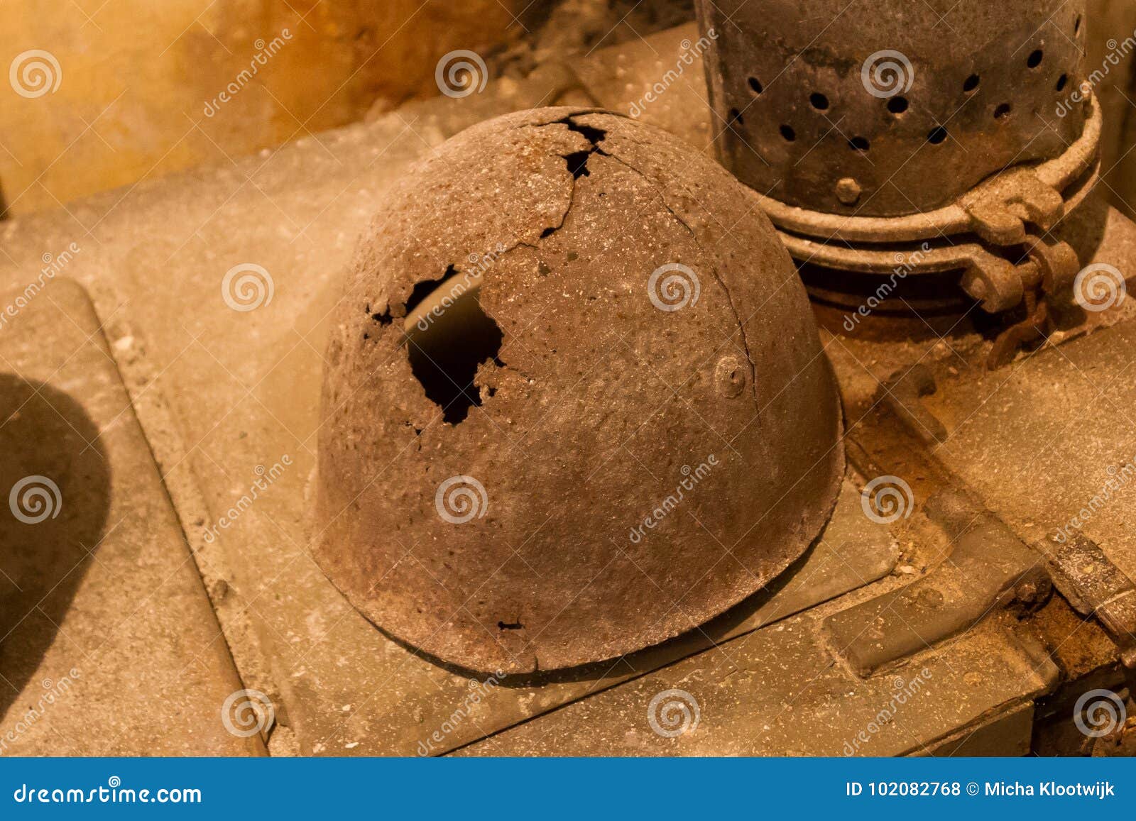 Old broken helmet from WW2 stock photo. Image of helmet - 102082768