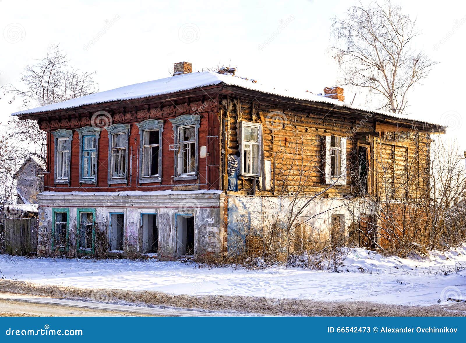 Old broken house stock image. Image of winter, hooliganism - 66542473