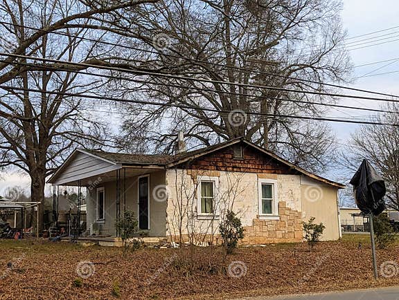 Old Broken House on the Roadside Ready for Renovation Stock Photo ...
