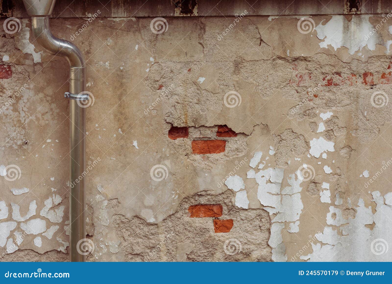 An Old Broken House Wall with Bricks Stock Image - Image of texture ...