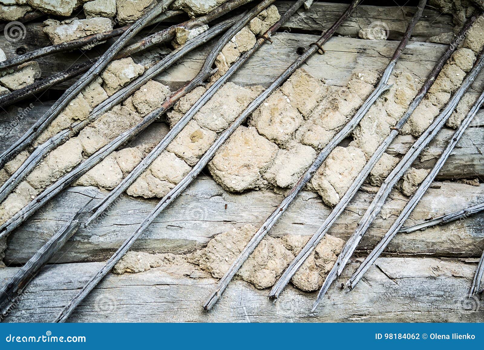 Old Broken log wall stock photo. Image of damaged, destruction - 98184062
