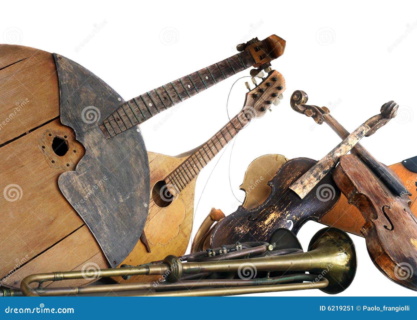 Old Broken Music Instruments Stock Image - Image: 6219251