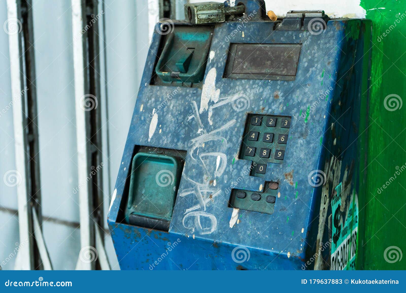Old Broken Payphone. Traces of Poverty and Devastation Stock Image ...