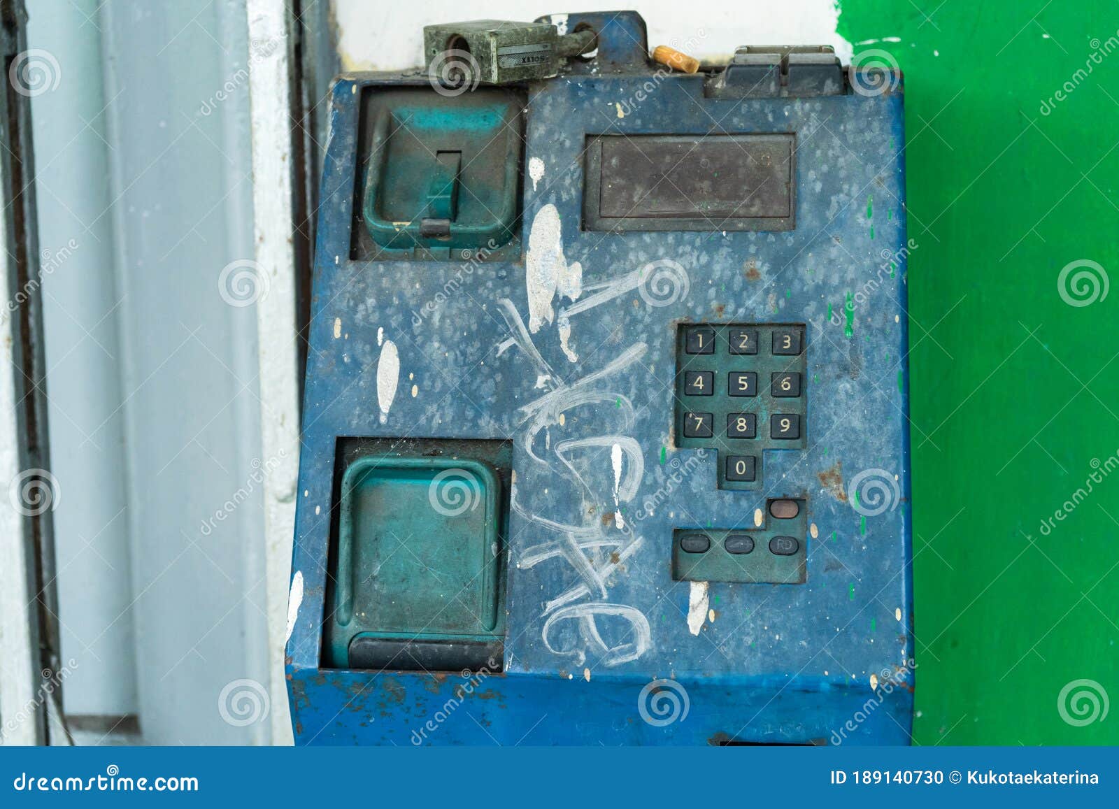 Old Broken Payphone. Traces of Poverty and Devastation Stock Photo ...