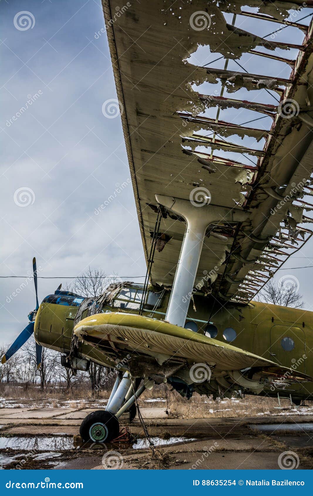 Old Broken Plane on the Airfield Stock Photo - Image of plane ...