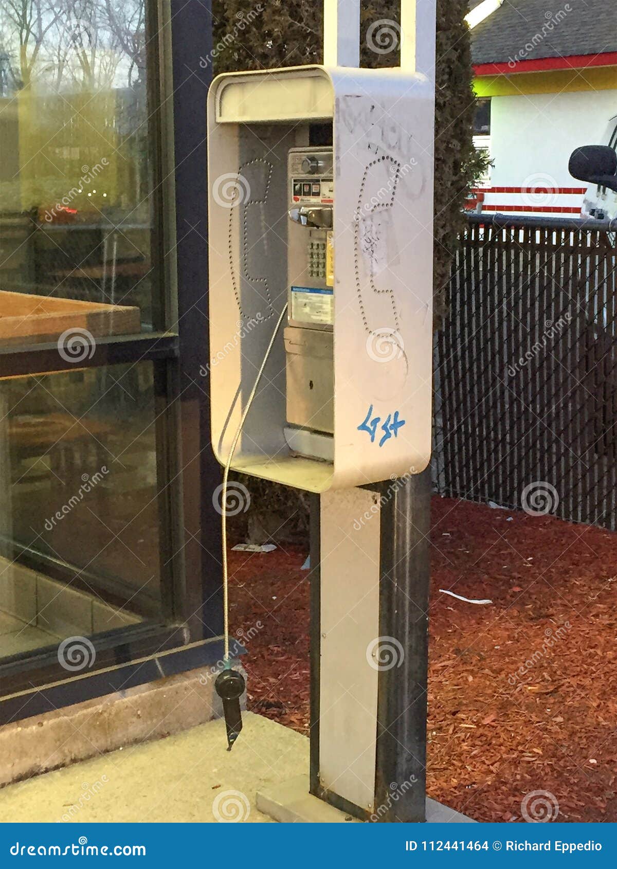 Old Broken Public Pay Phone Stock Photo - Image of payphone, stop ...