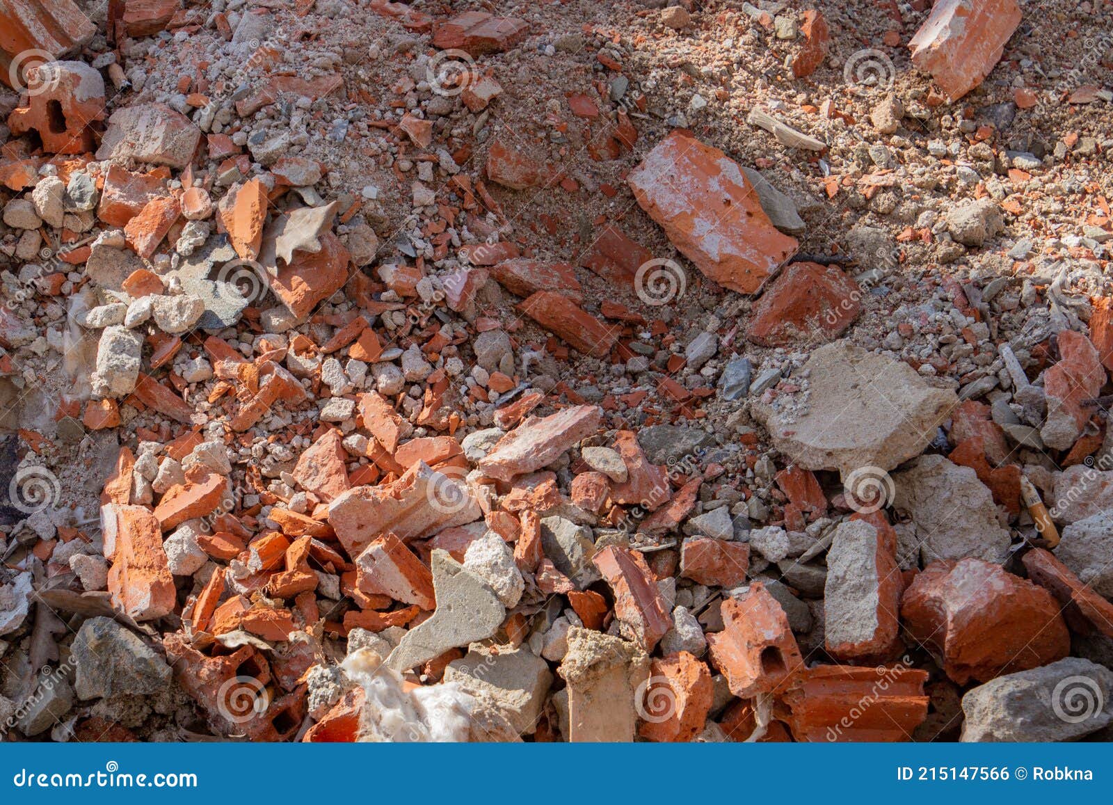 Old Broken Red Bricks and Rubble Stock Photo - Image of rubble, dirt ...