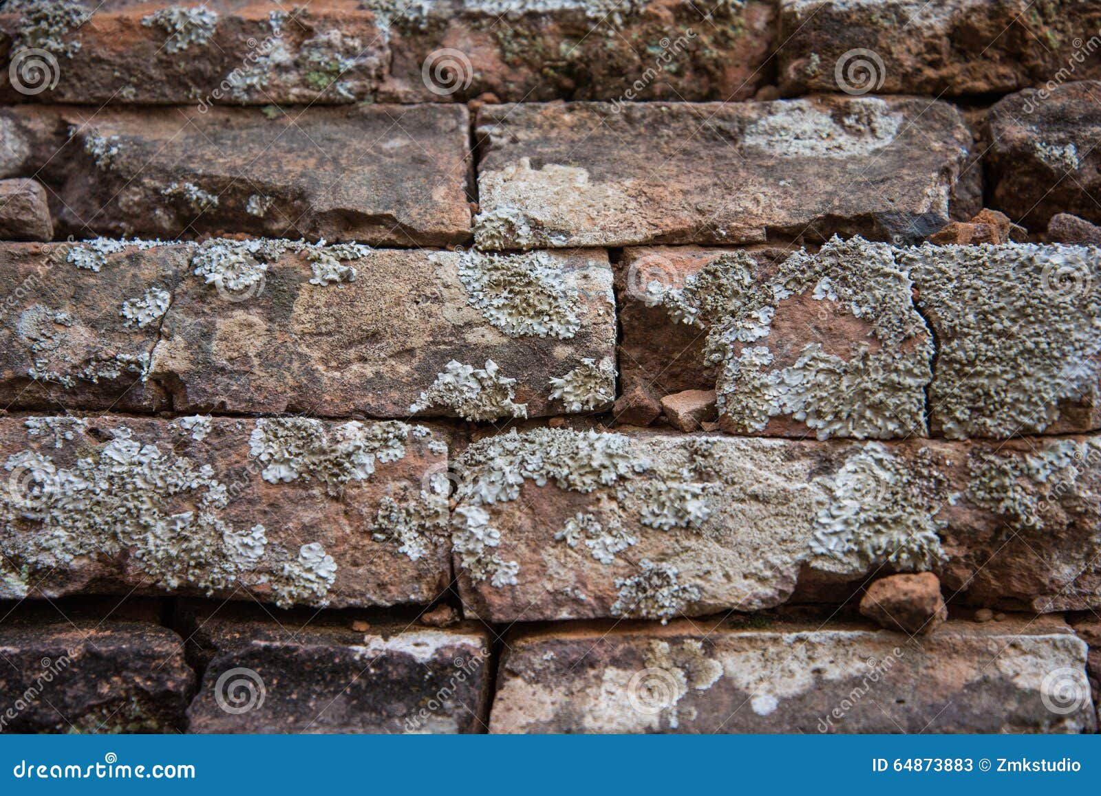 Old and Broken Red Stone Brick Wall Stock Image - Image of retro ...