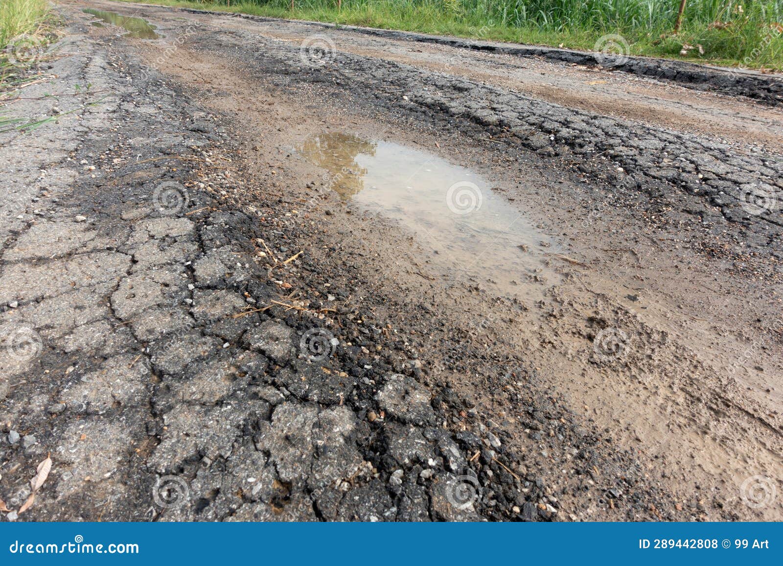 Old Broken Road with Cracked Asphalt Stock Photo - Image of road ...
