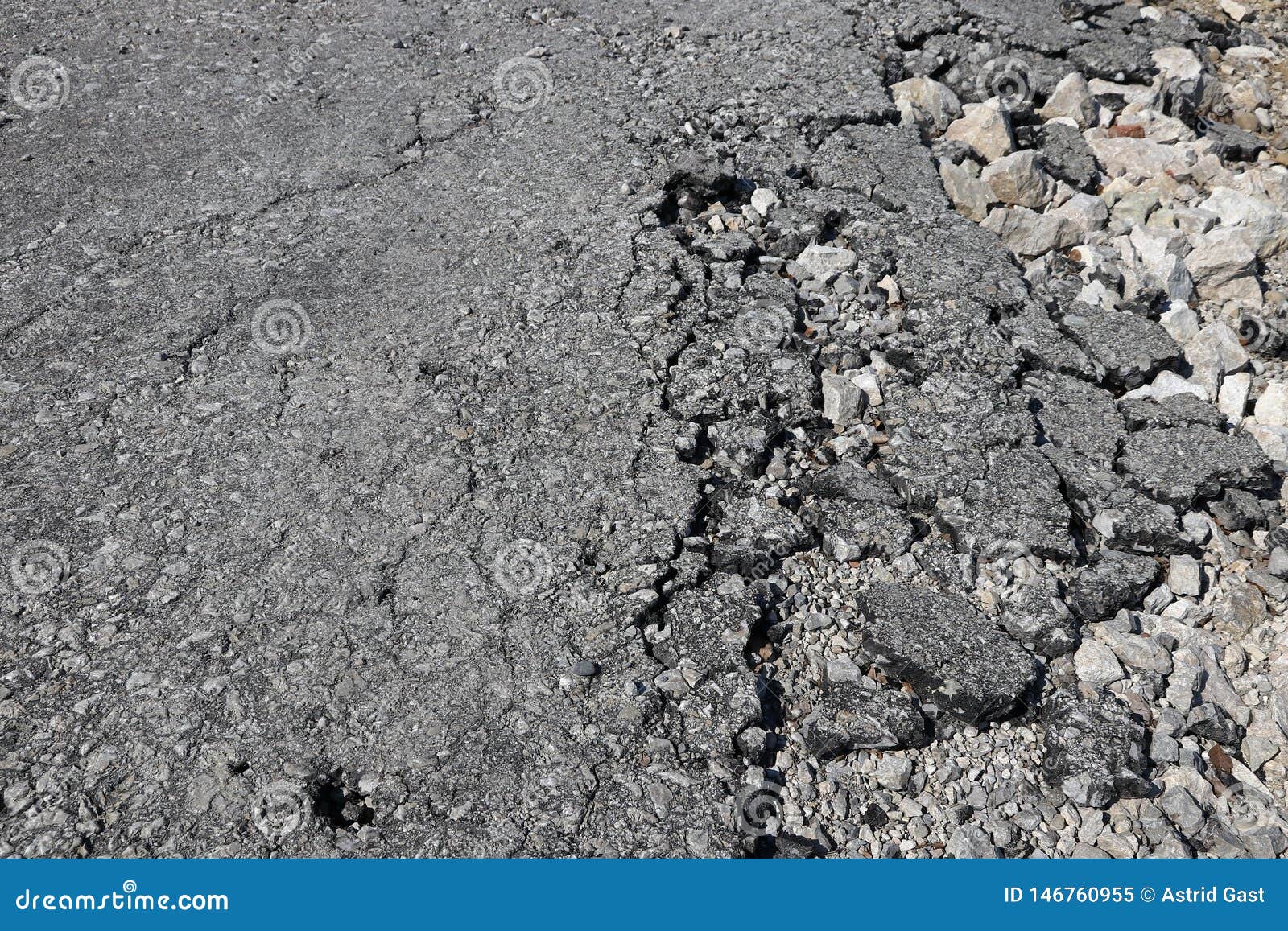 Old broken road surface stock image. Image of perforated - 146760955