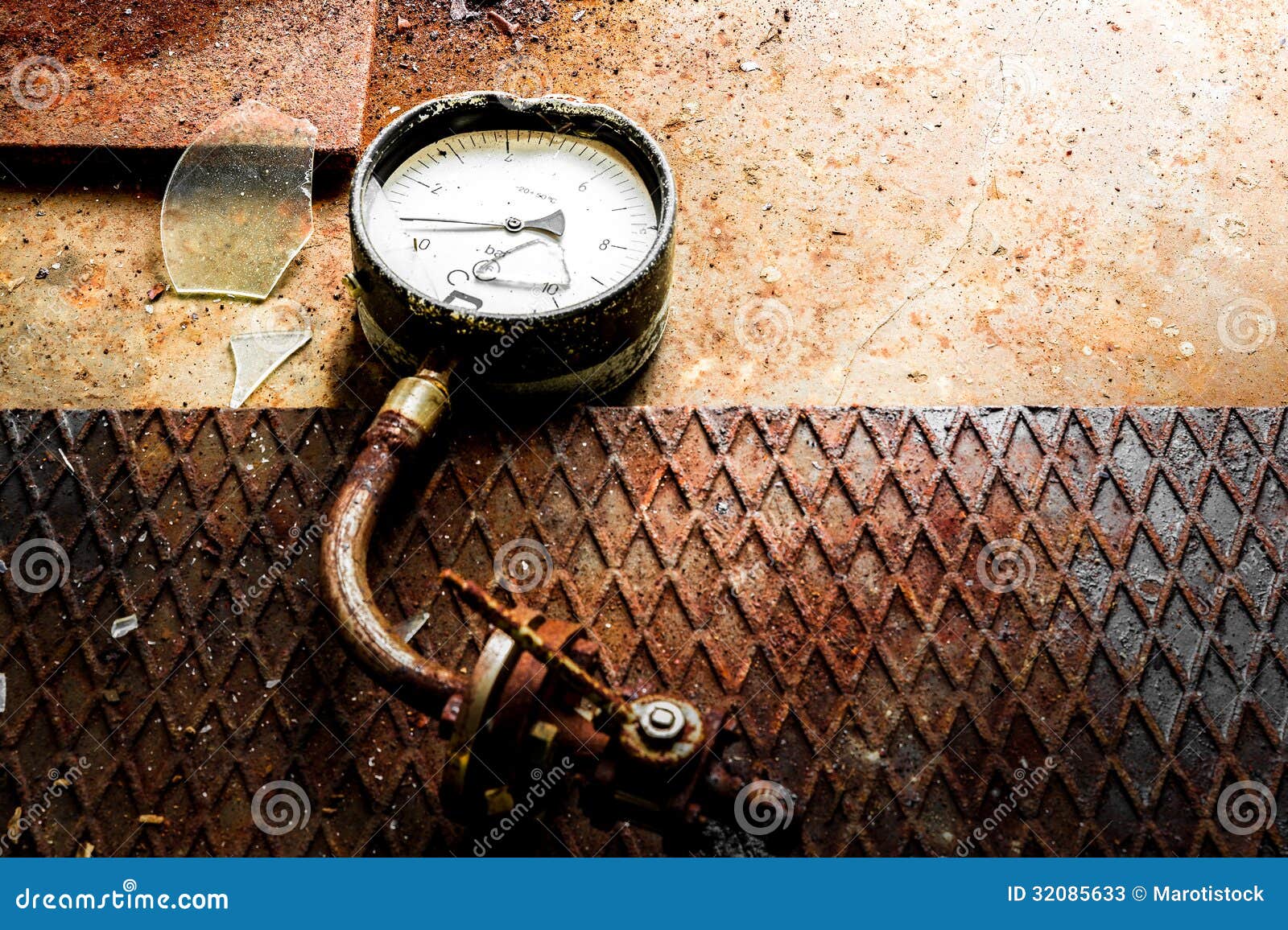 Old broken rusty meter stock image. Image of environment - 32085633