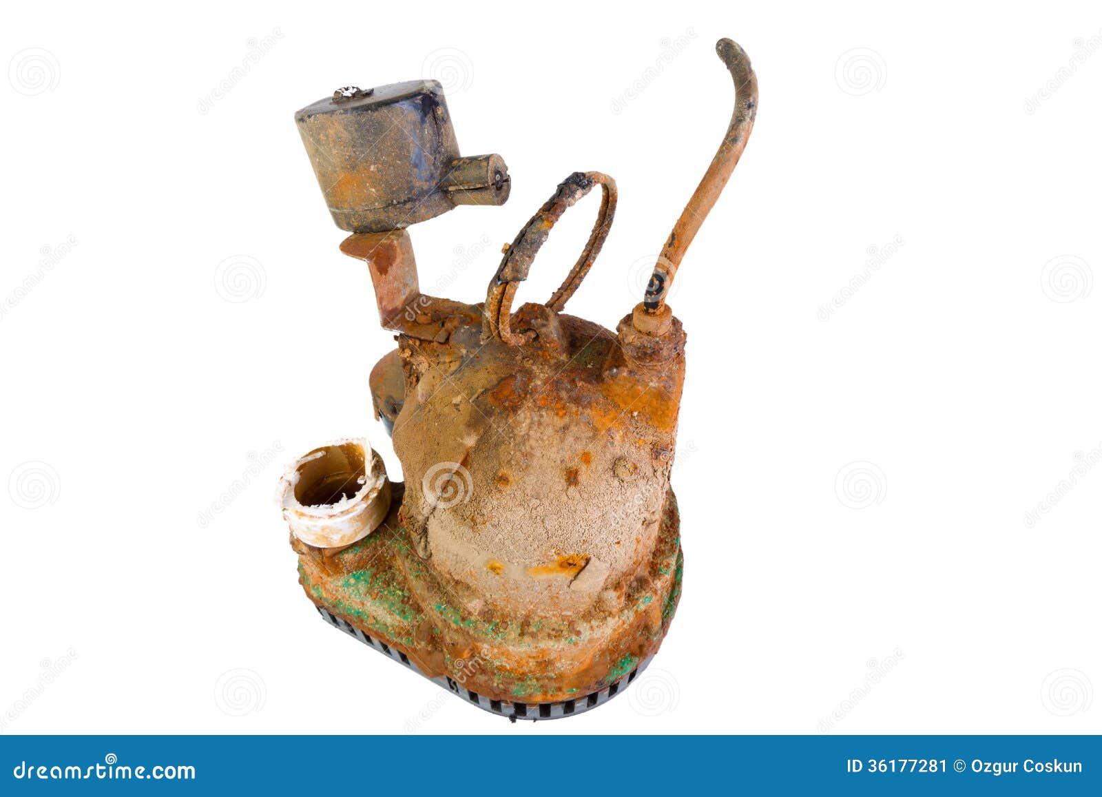 Old broken rusty sump pump stock image. Image of electronic - 36177281