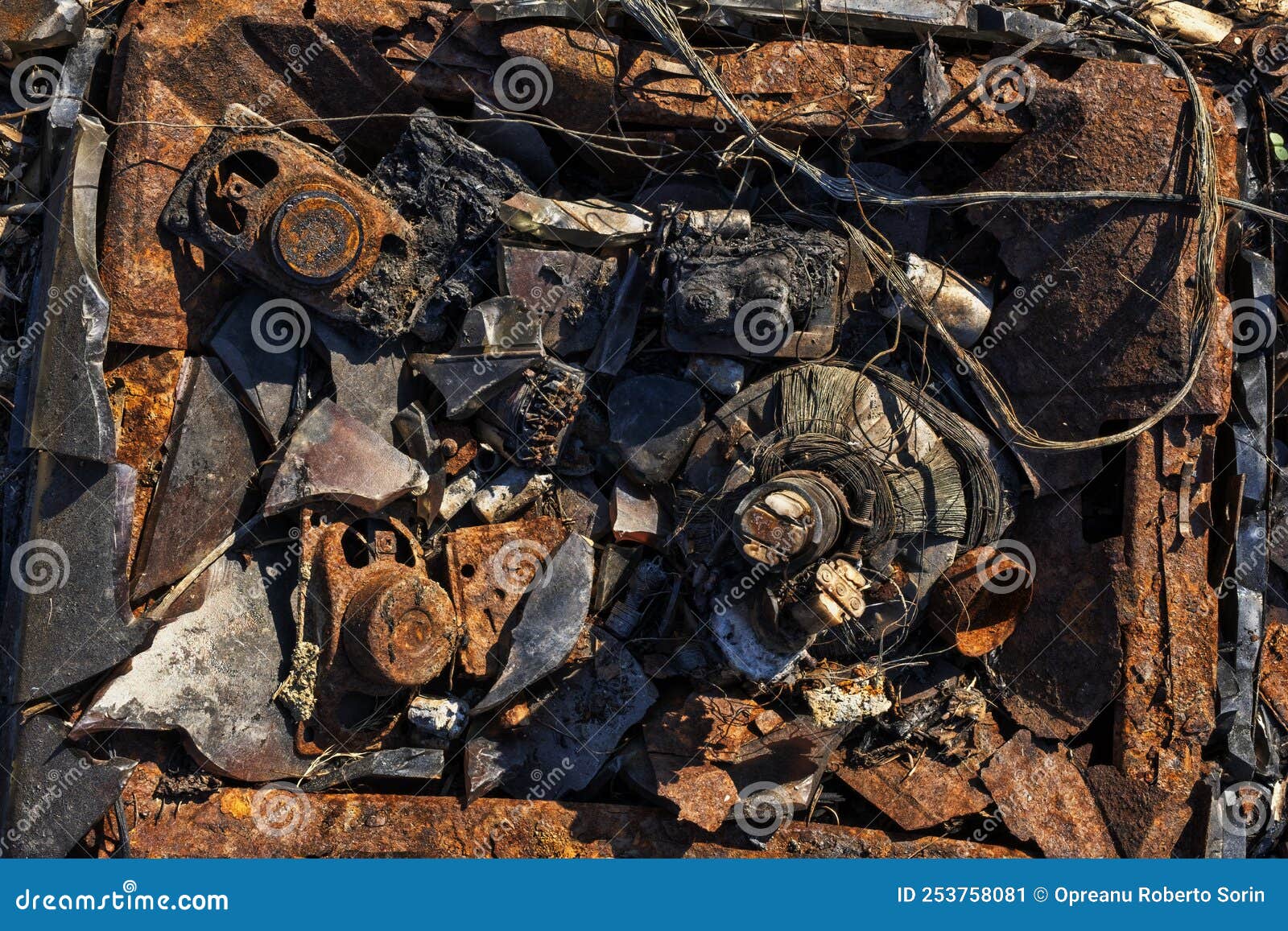 Old broken and rusty TV stock image. Image of damage - 253758081