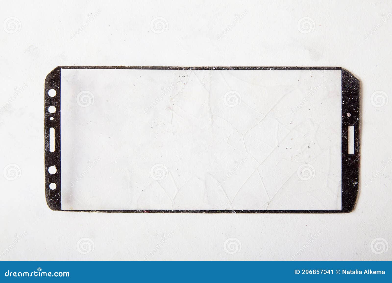 Old Broken Screen with Cracks Background on White Uneven Background ...