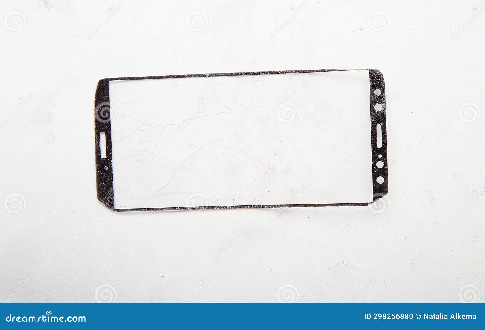 Old Broken Screen with Cracks Background on White Uneven Background ...