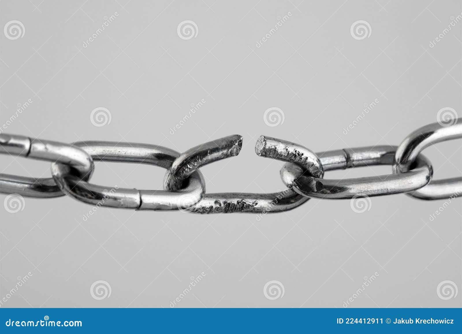 Broken Silver Metal Chain, Concept of Freedom. Stock Image - Image of ...