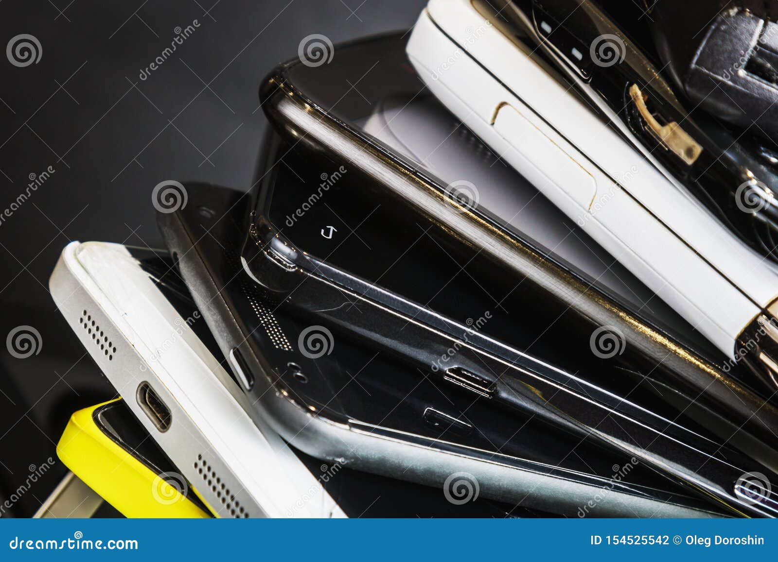Old and Broken Smartphones and Mobile Phones Stock Photo - Image of ...
