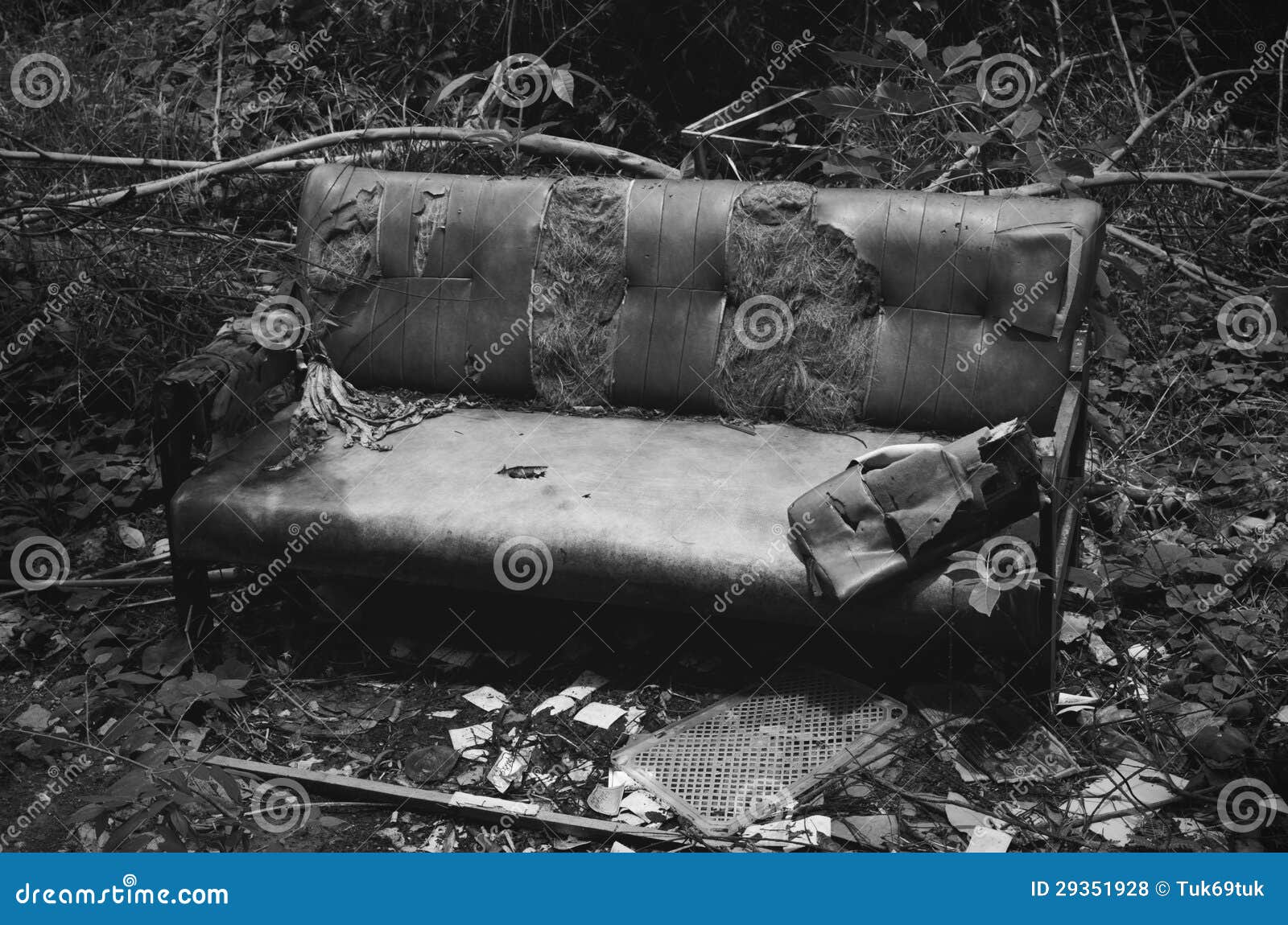 Old broken sofa. stock photo. Image of building, furniture - 29351928