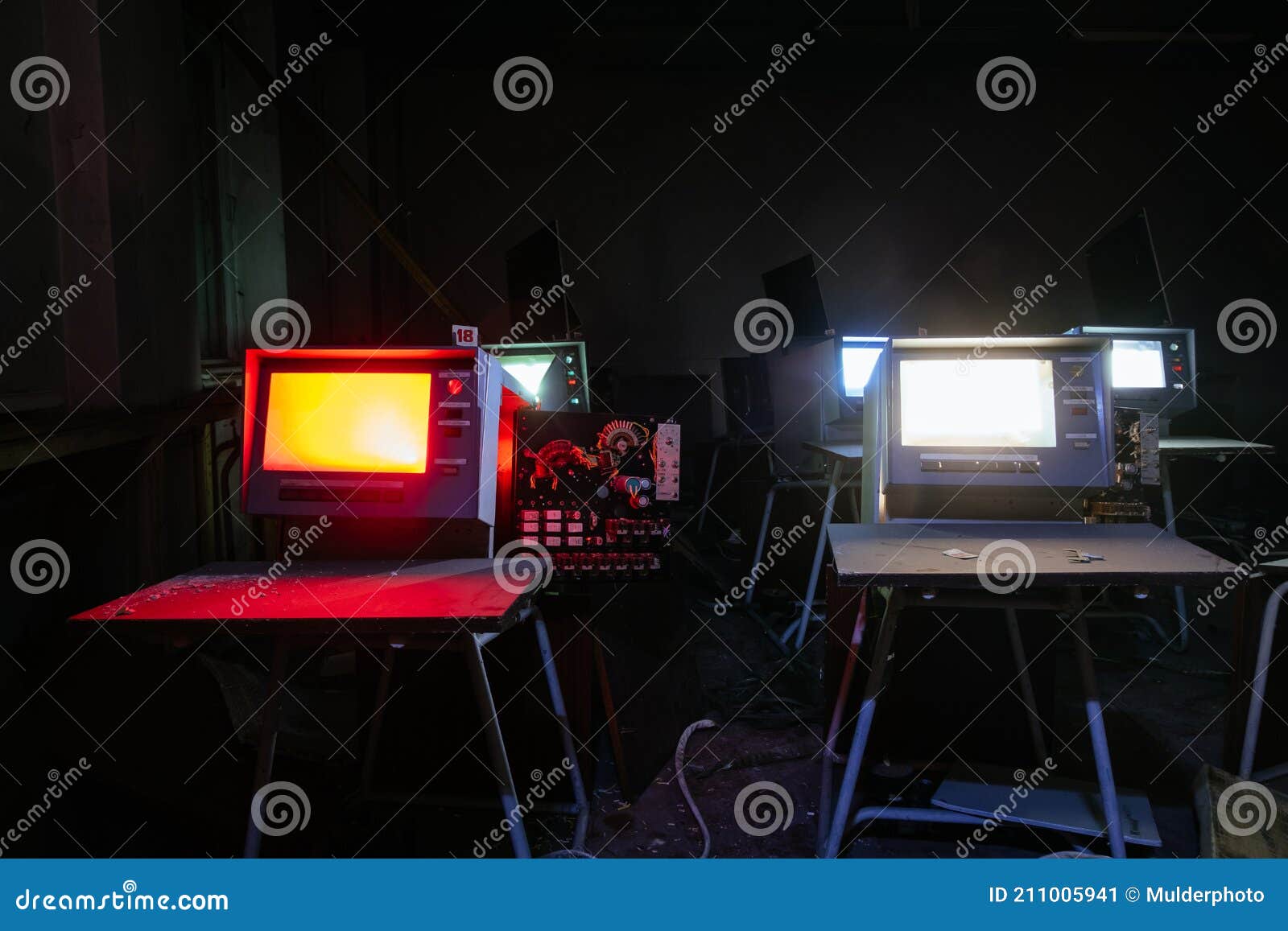 Old Broken Soviet Computers in Abandoned Computer Hall Stock Image ...