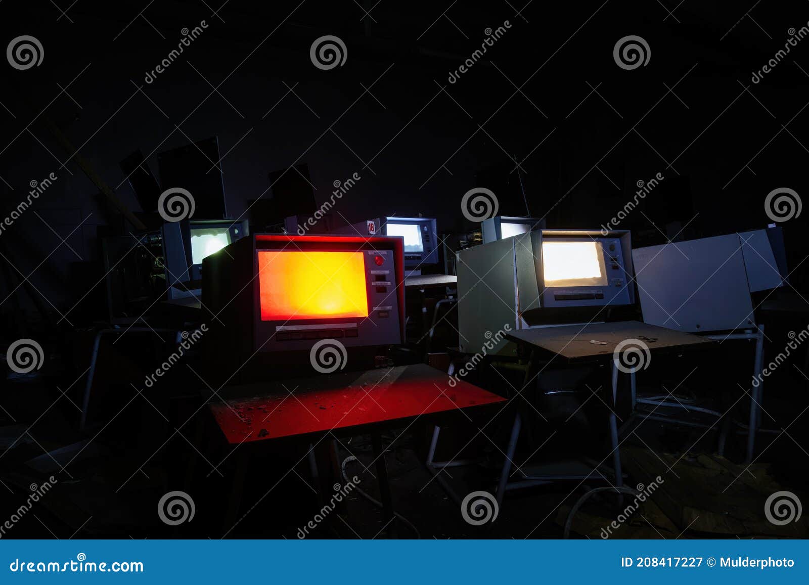 Old Broken Soviet Computers in Abandoned Computer Hall Stock Image ...