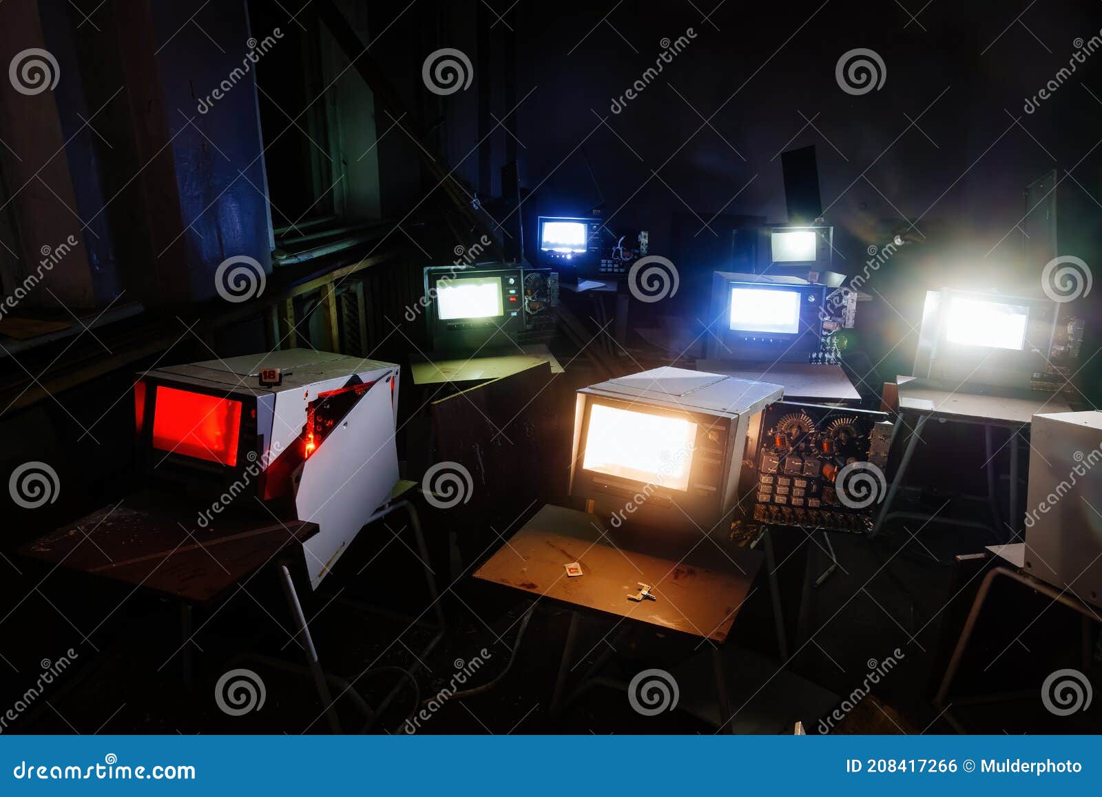 Old Broken Soviet Computers in Abandoned Computer Hall Stock Photo ...
