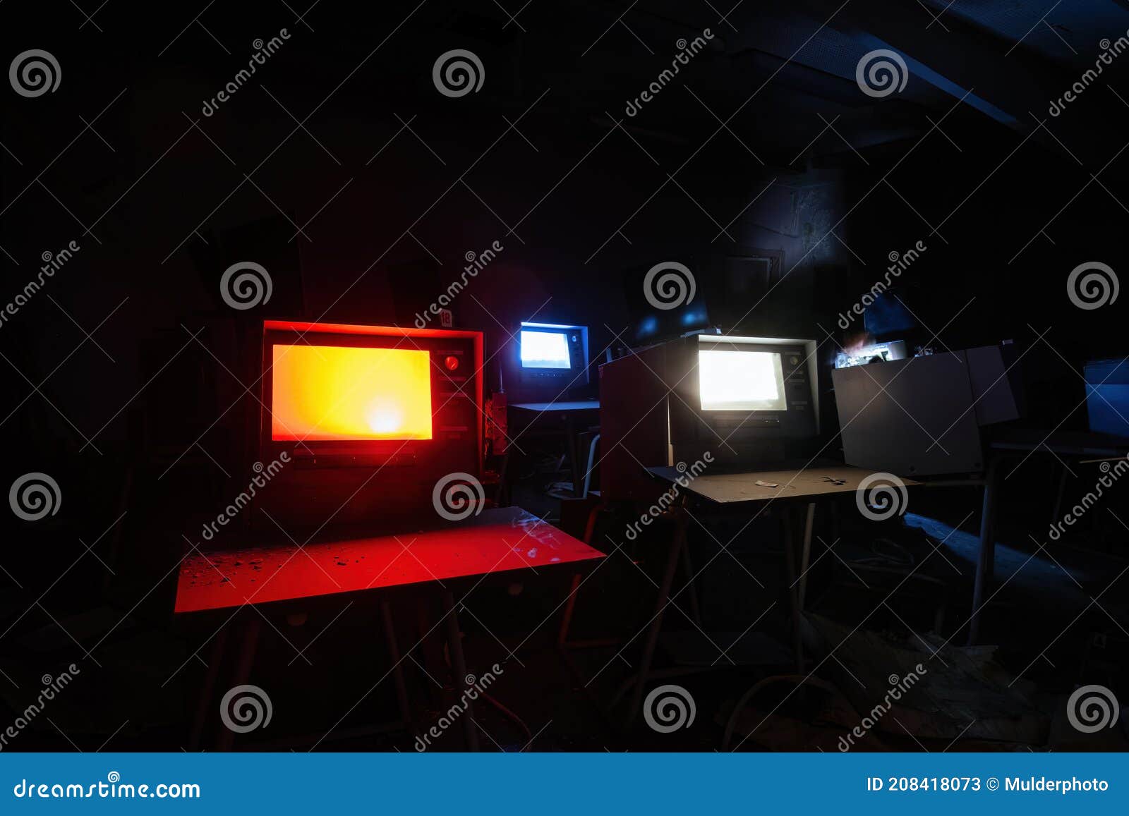 Old Broken Soviet Computers in Abandoned Computer Hall Stock Image ...