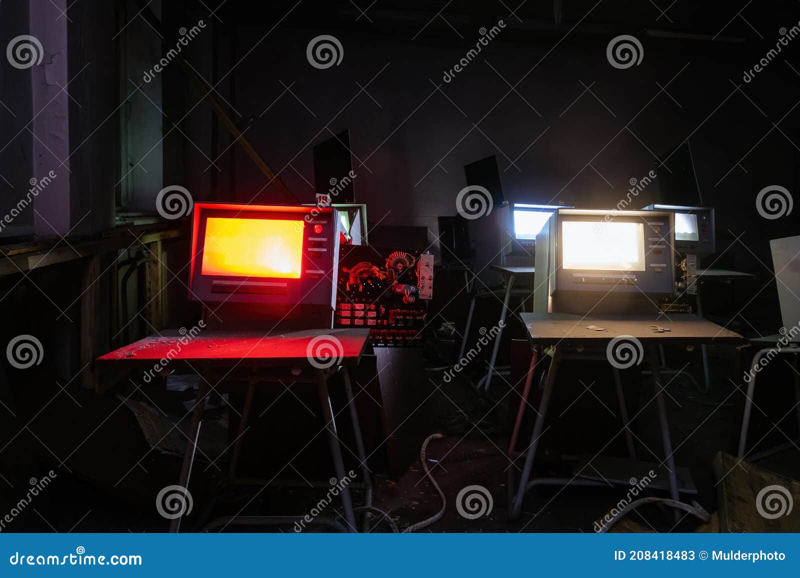 Old Broken Soviet Computers in Abandoned Computer Hall Stock Image ...