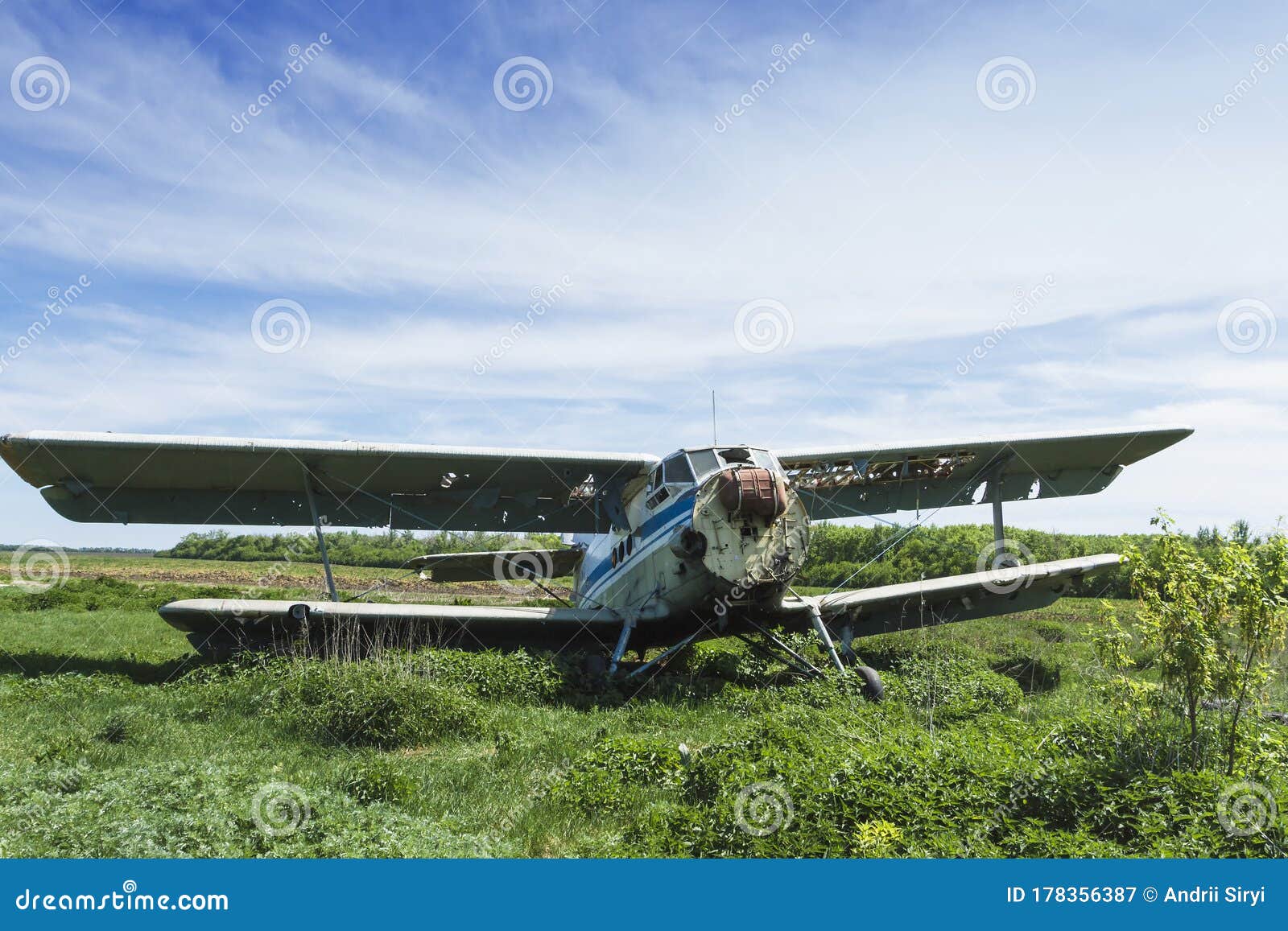 Old Broken Soviet Plane in Nature. Stock Image - Image of crash ...