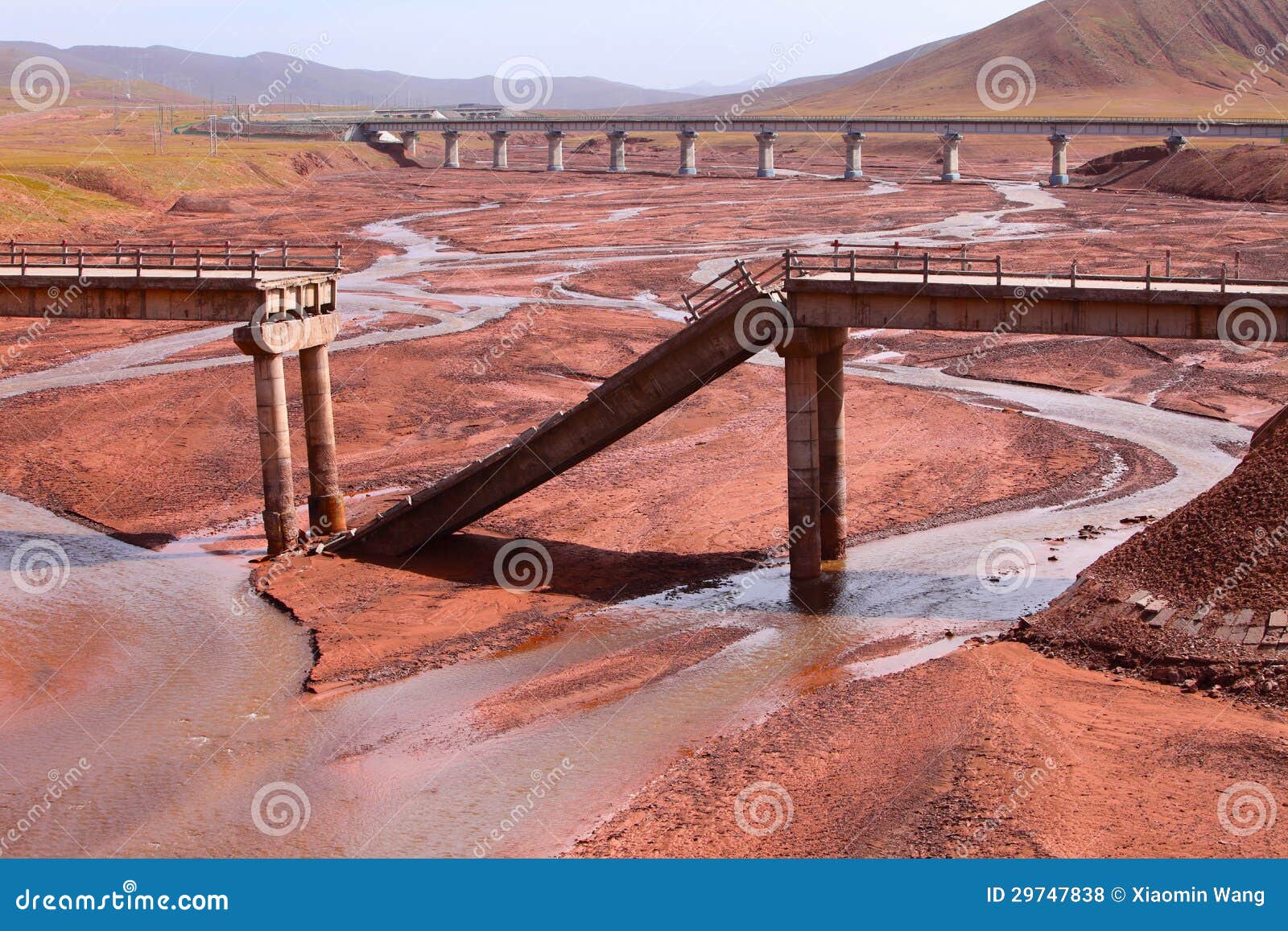 Broken Bridge stock photo. Image of costs, bridge, flooding - 29747838