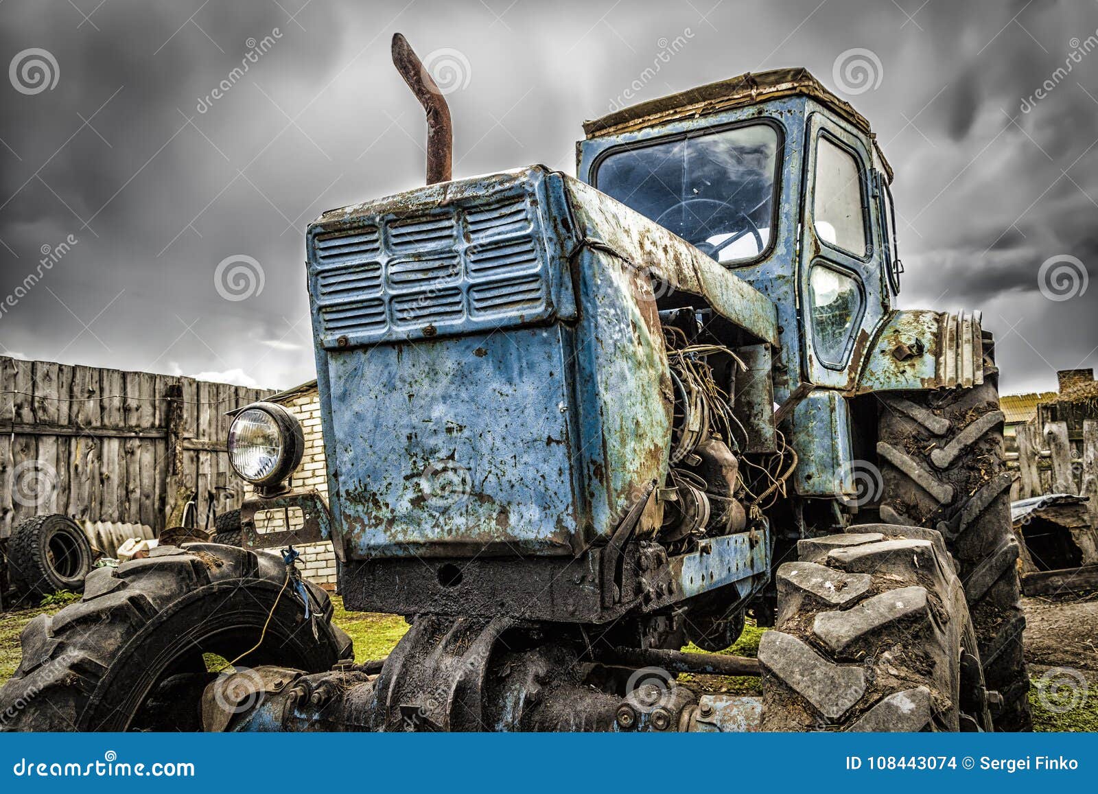 Old broken tractor stock photo. Image of imagery, 1940 - 108443074