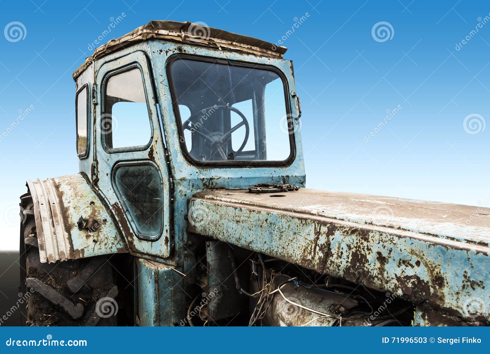 Old broken tractor stock image. Image of dirty, remote - 71996503