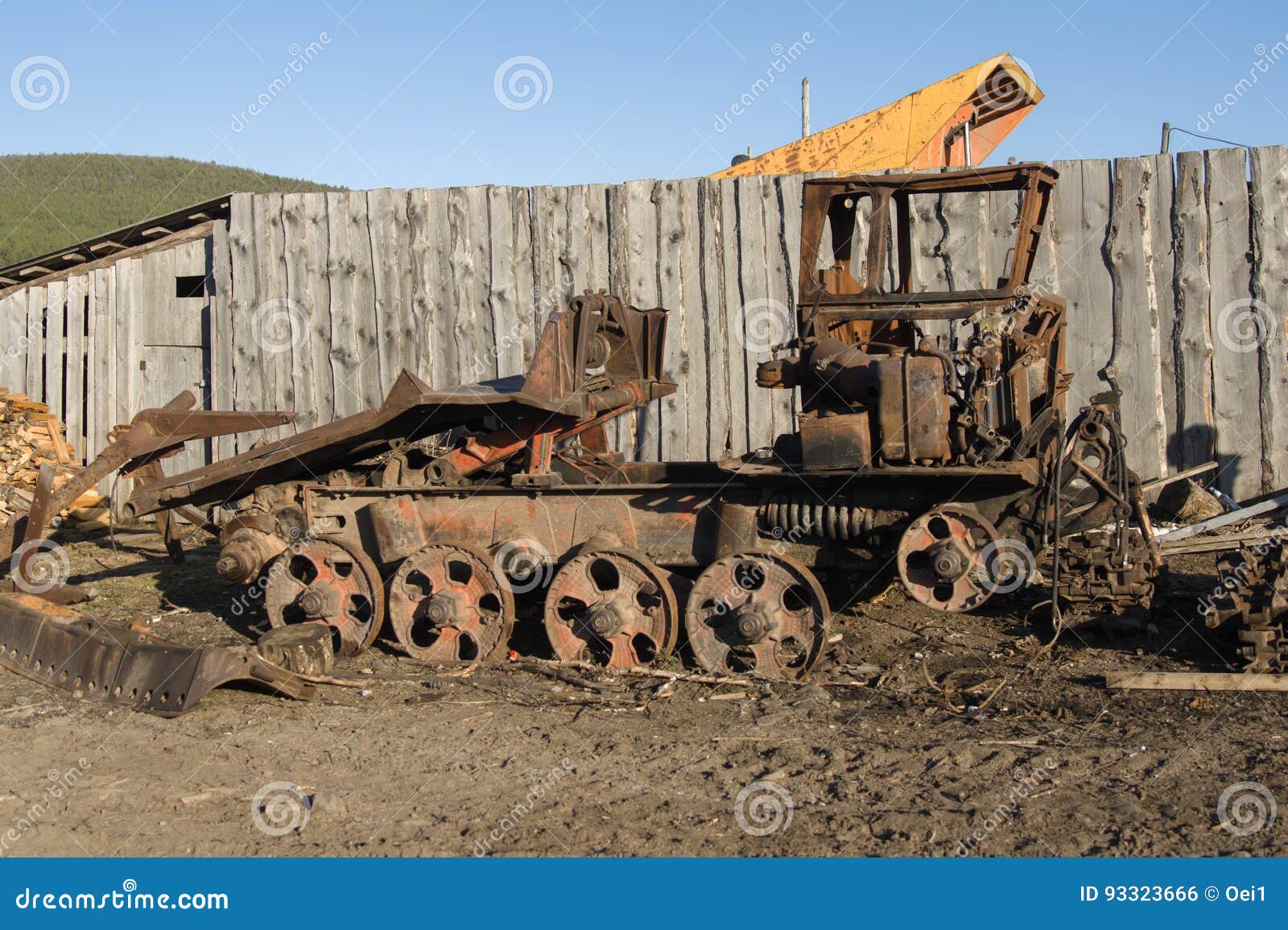 Old Broken Tractor is Standing in the Village Stock Photo - Image of ...