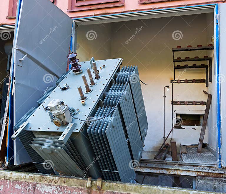 Old and Broken Transformer in Factory Stock Image - Image of pole ...