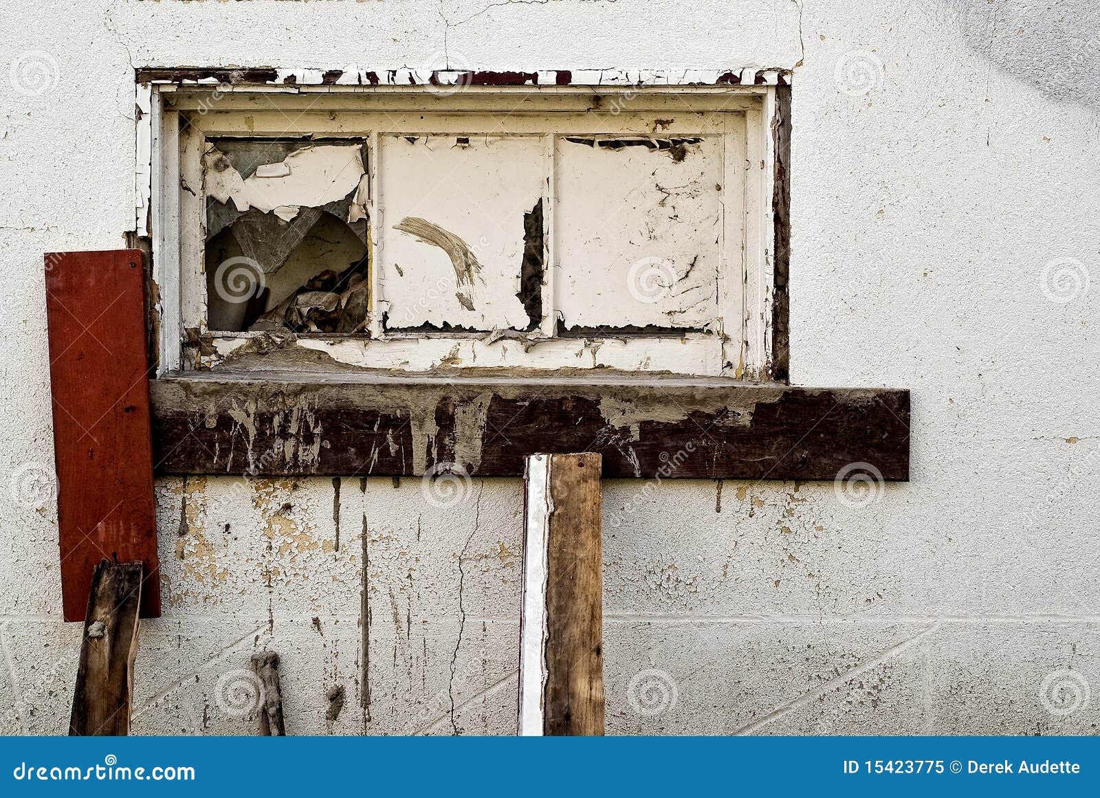 Old Broken Window stock image. Image of wall, rundown - 15423775