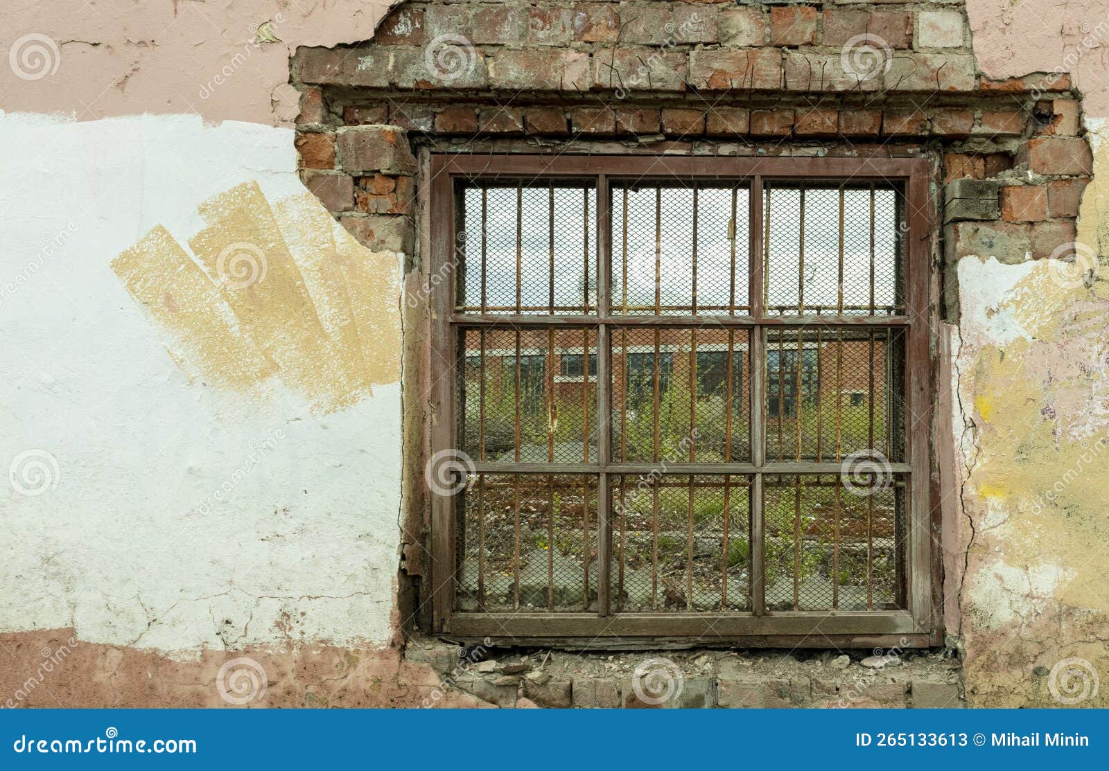 Old Broken Window with Bars in an Old Abandoned Hospital Stock Image ...